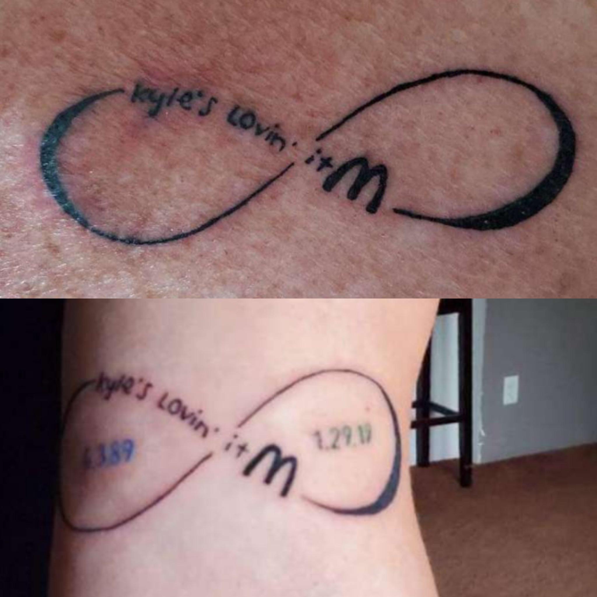 My meth head relative randomly got matching McDonald’s tattoos with her dead ex baby daddy’s mom ...
