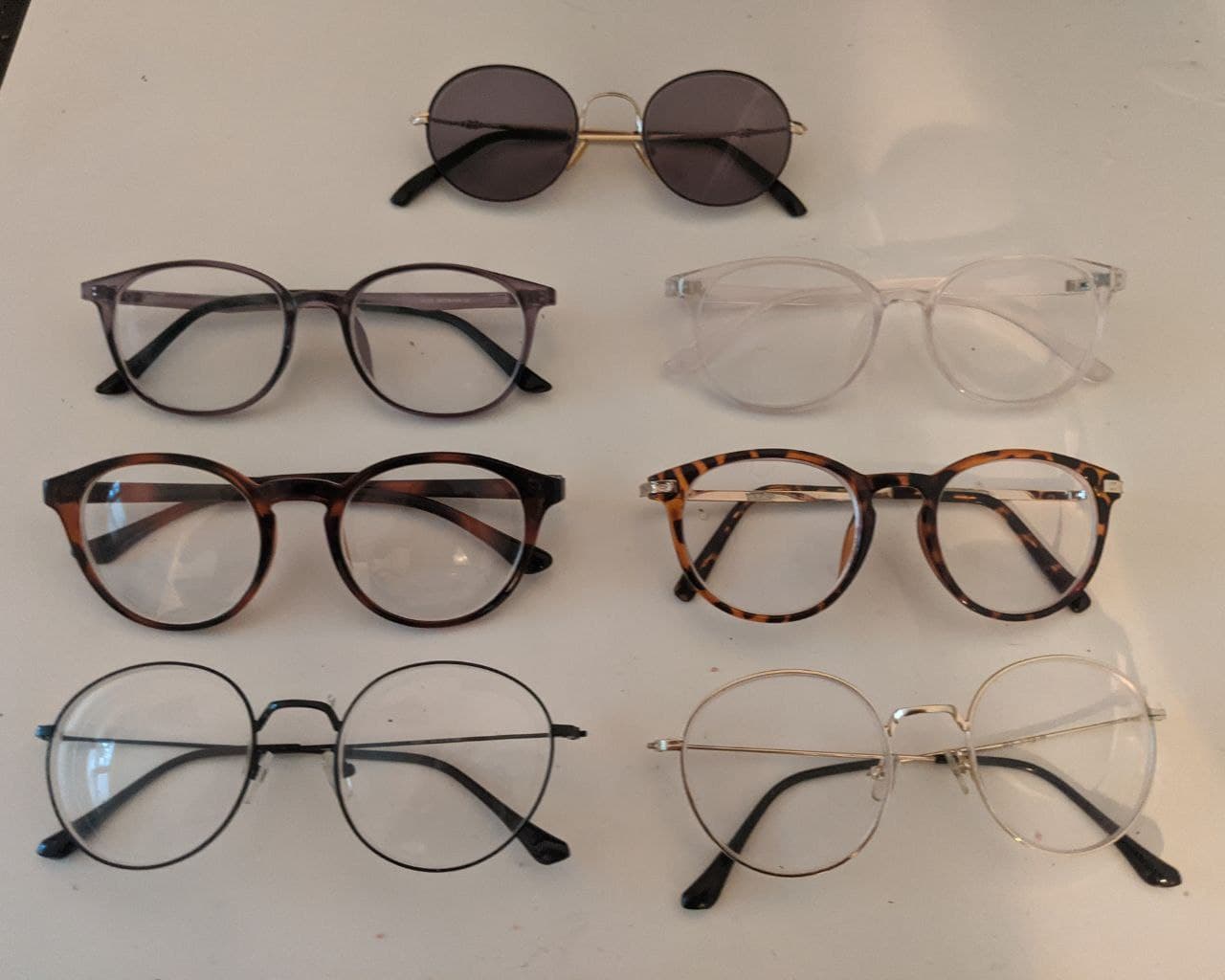 My online eyeglass collection. Total cost: ~$100 | Scrolller