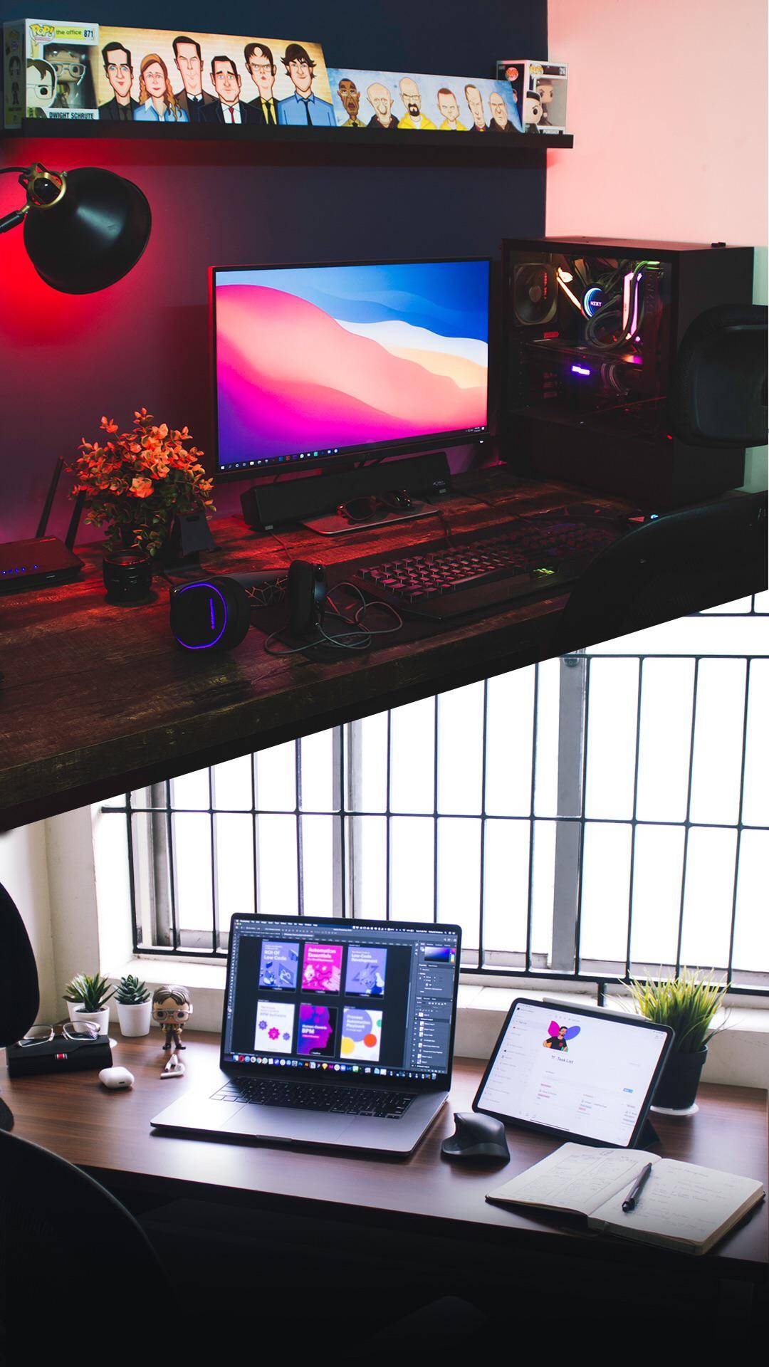 My work and play setups! Which one do you prefer? 😬 | Scrolller