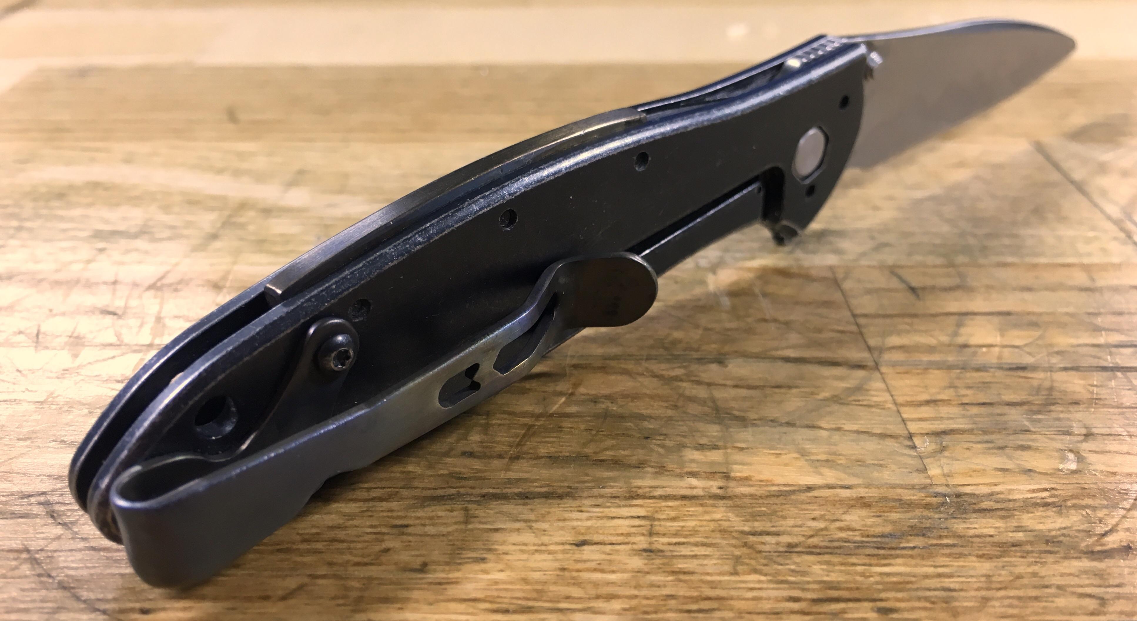 My workhorse EDC , A modified blade Composite Leek, with a Ti Pop’s Custom clip and a self made ...