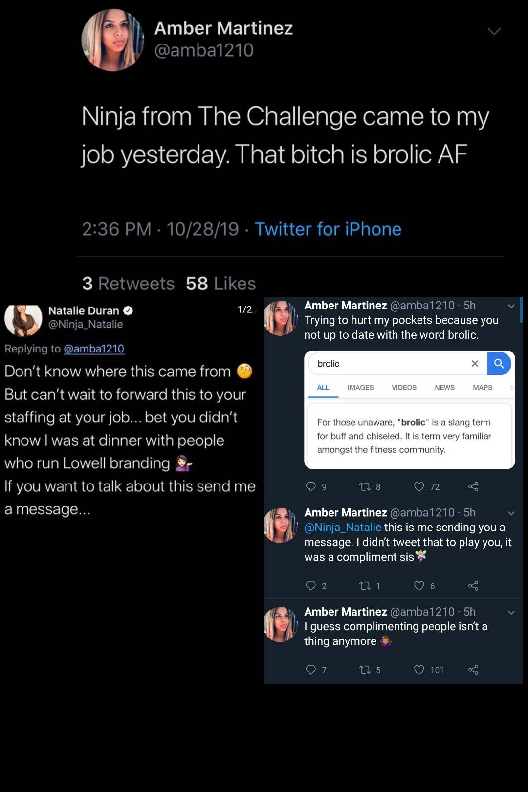 Natalie Ninja vs Amber from AYTO? Over a compliment.... | Scrolller