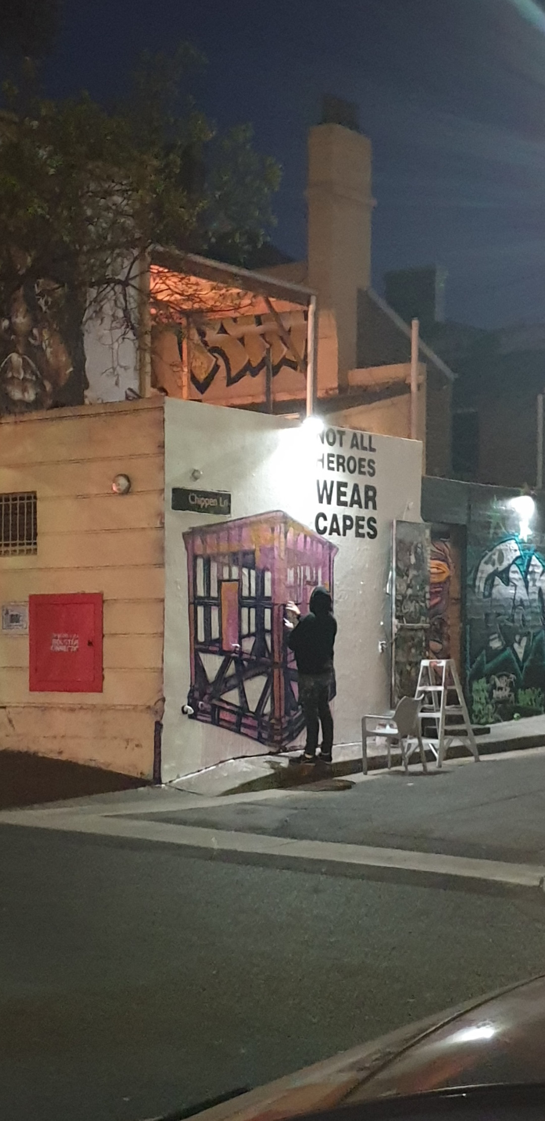 New mural in progress at the Lord Gladstone. It seems "Eggboy" has had his time. | Scrolller