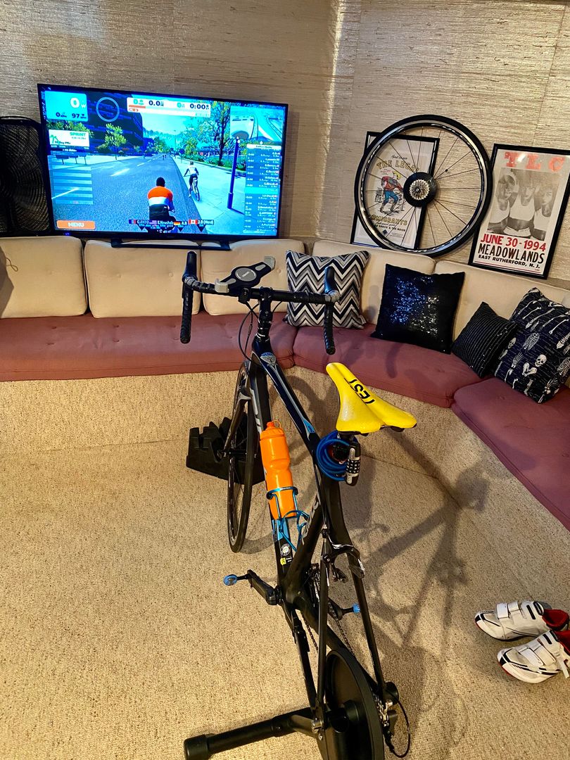New to zwifting...Pain Cave setup in my weird 70’s design basement | Scrolller