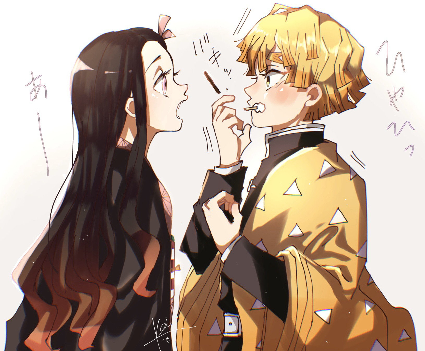 Nezuko's turn at the Pocky Game with Zenitsu | Scrolller