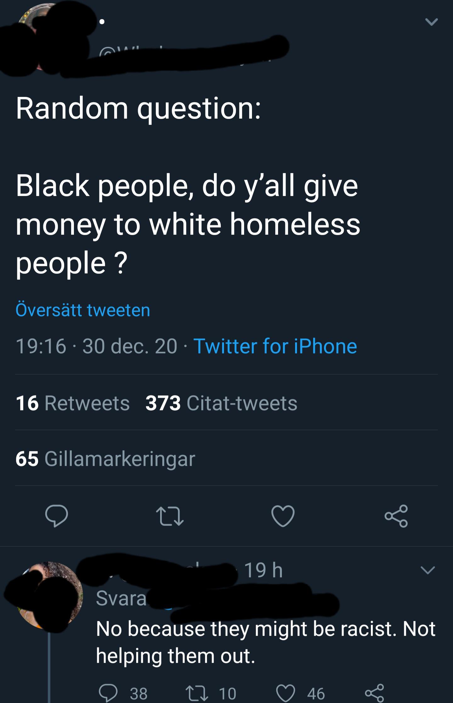 No because they might be racist | Scrolller