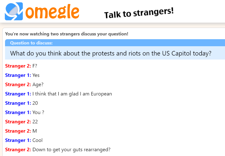 no better representation of omegle | Scrolller