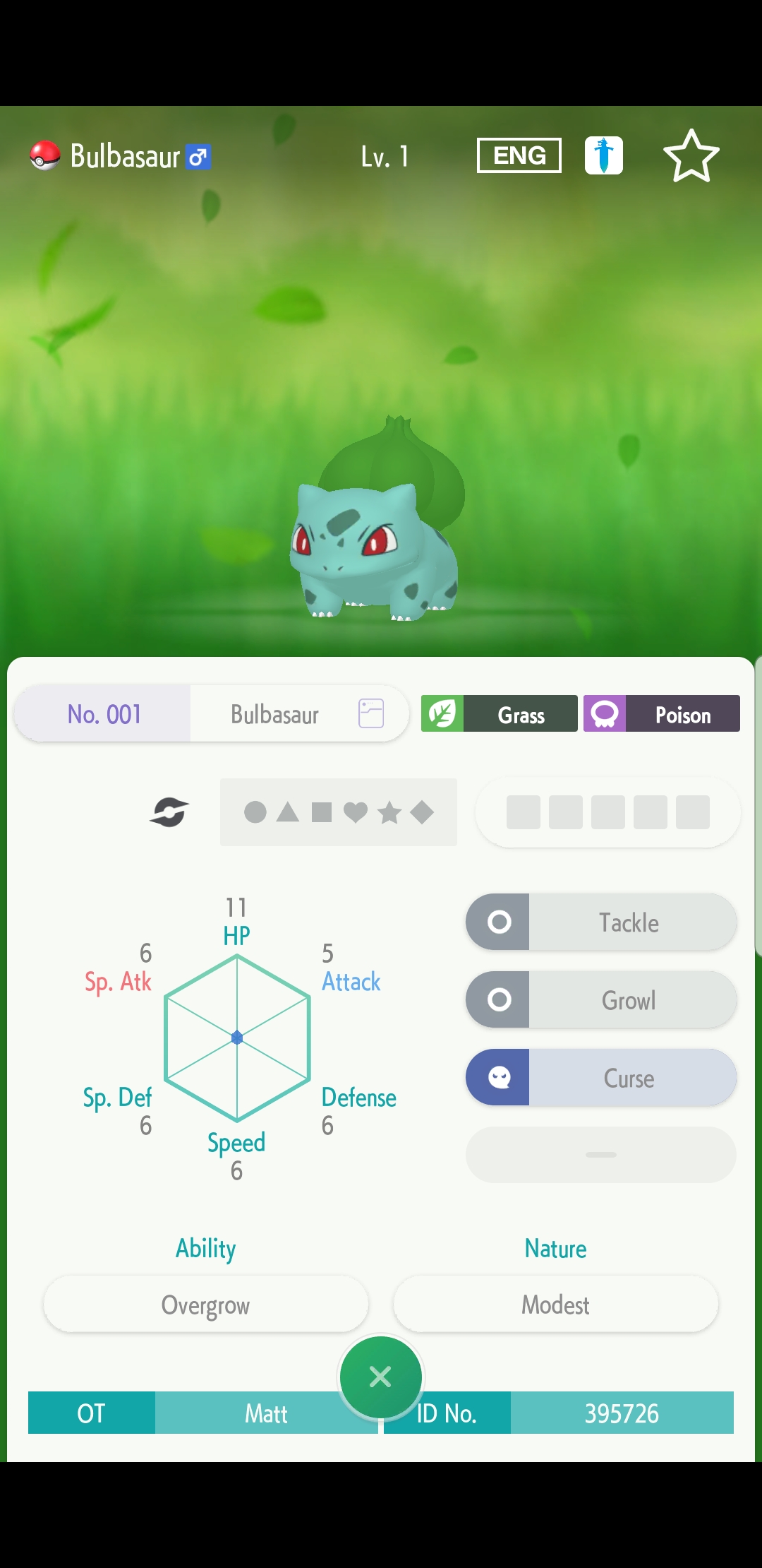 Not sure how many fellow Matts are pokemon fans, but this Bulbasaur I got in a wonder trade ...