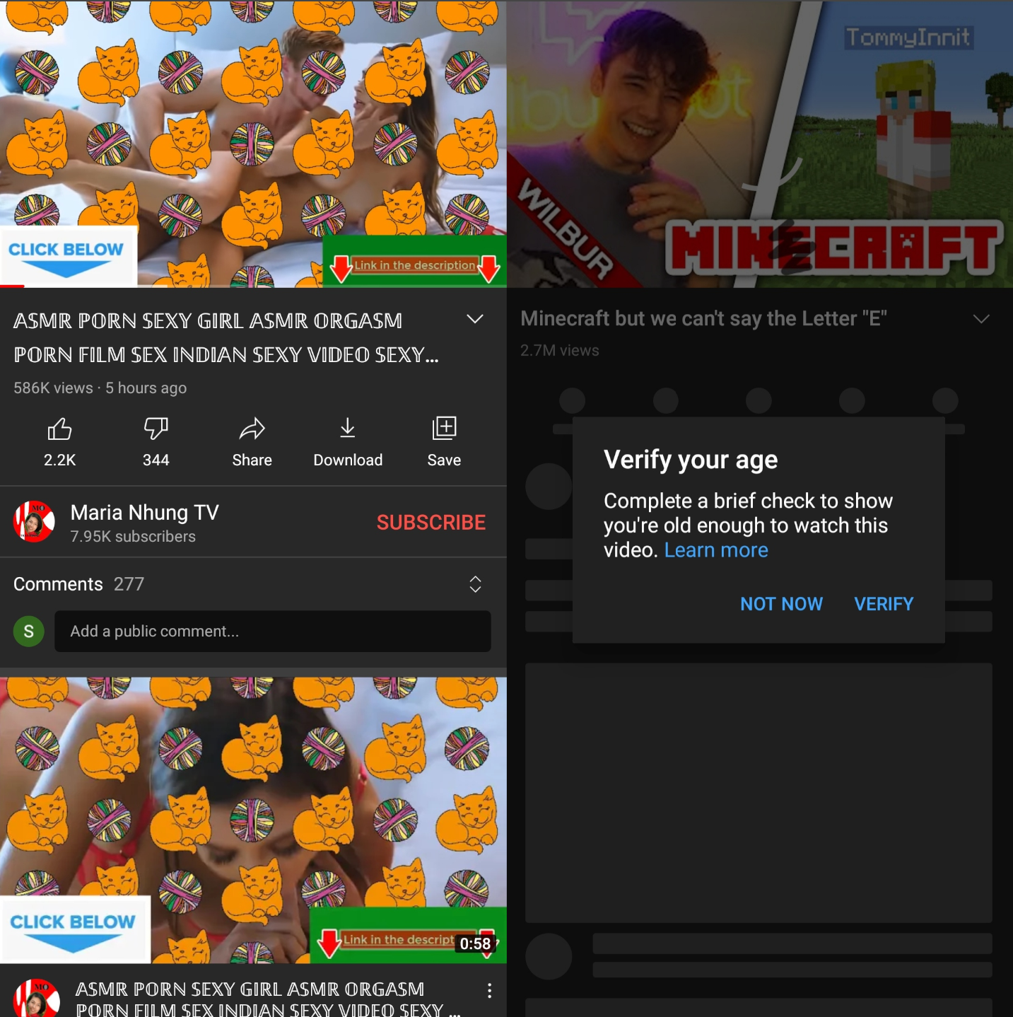 [NSFW] You can watch literal porn, but Minecraft is a Step too far. | Scrolller