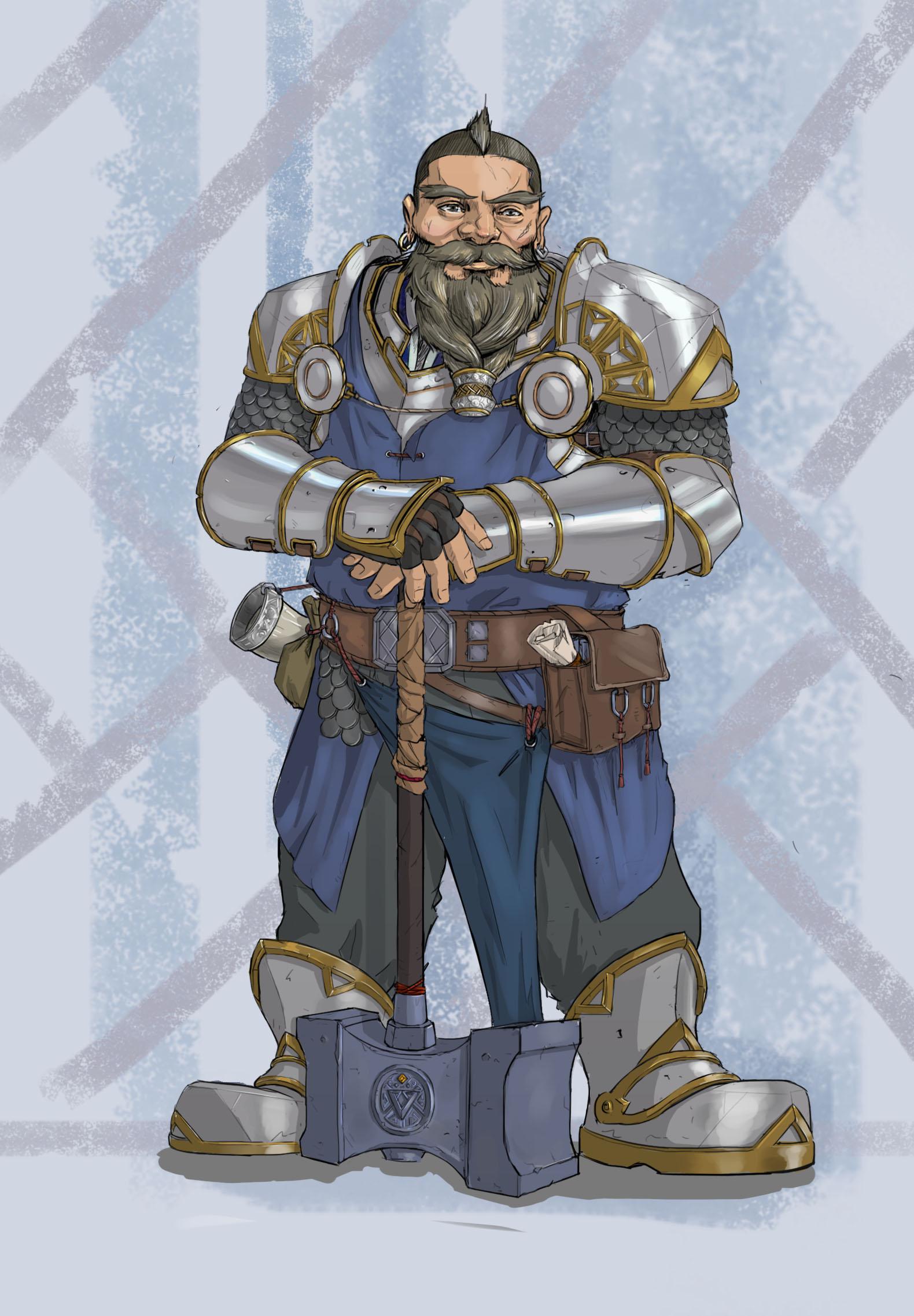 [OC] A quick drawing of someone's Dwarf Paladin | Scrolller
