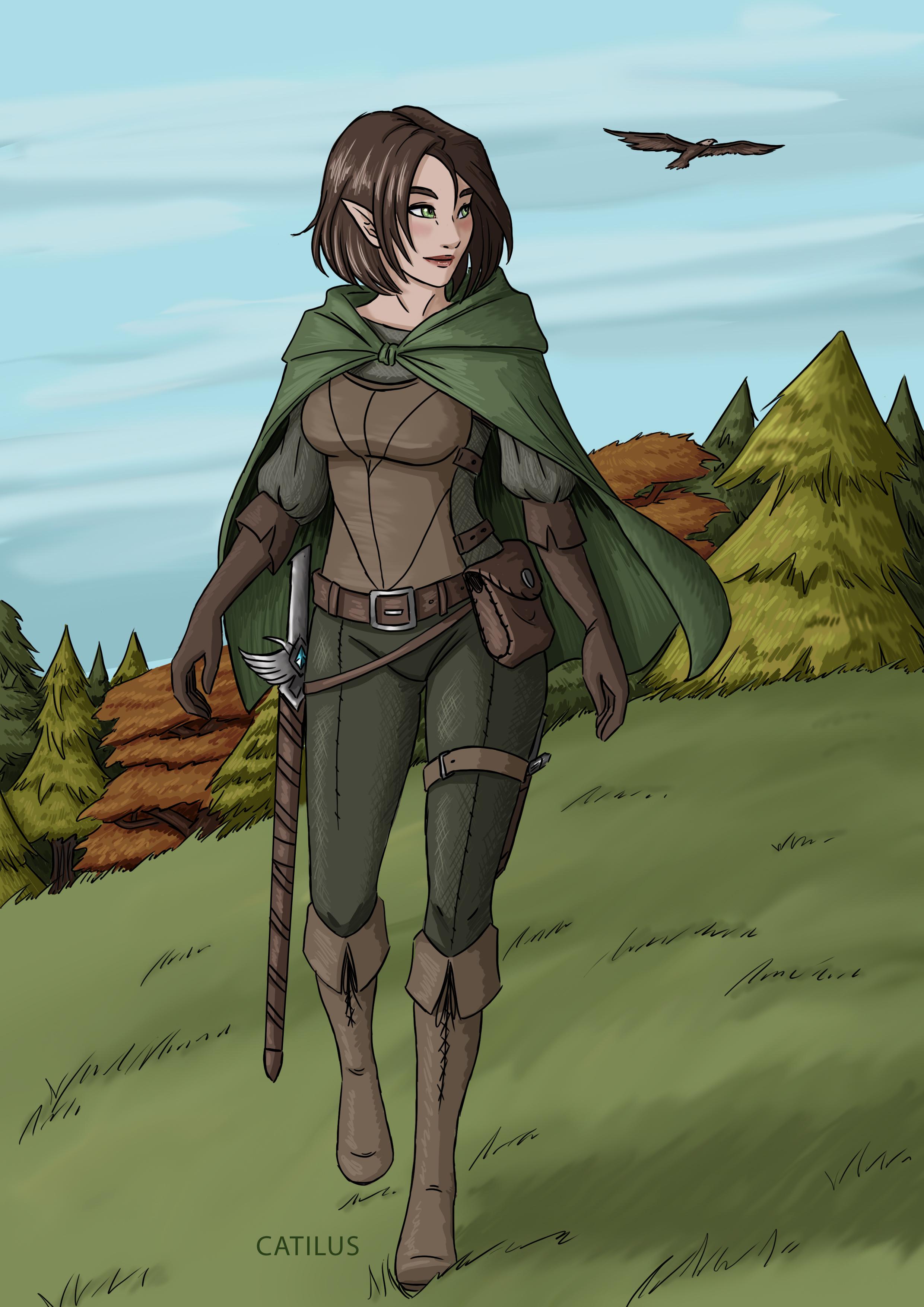 [OC] [ART] Lucan Arkos, Half-Elf Ranger – by Catilus | Scrolller