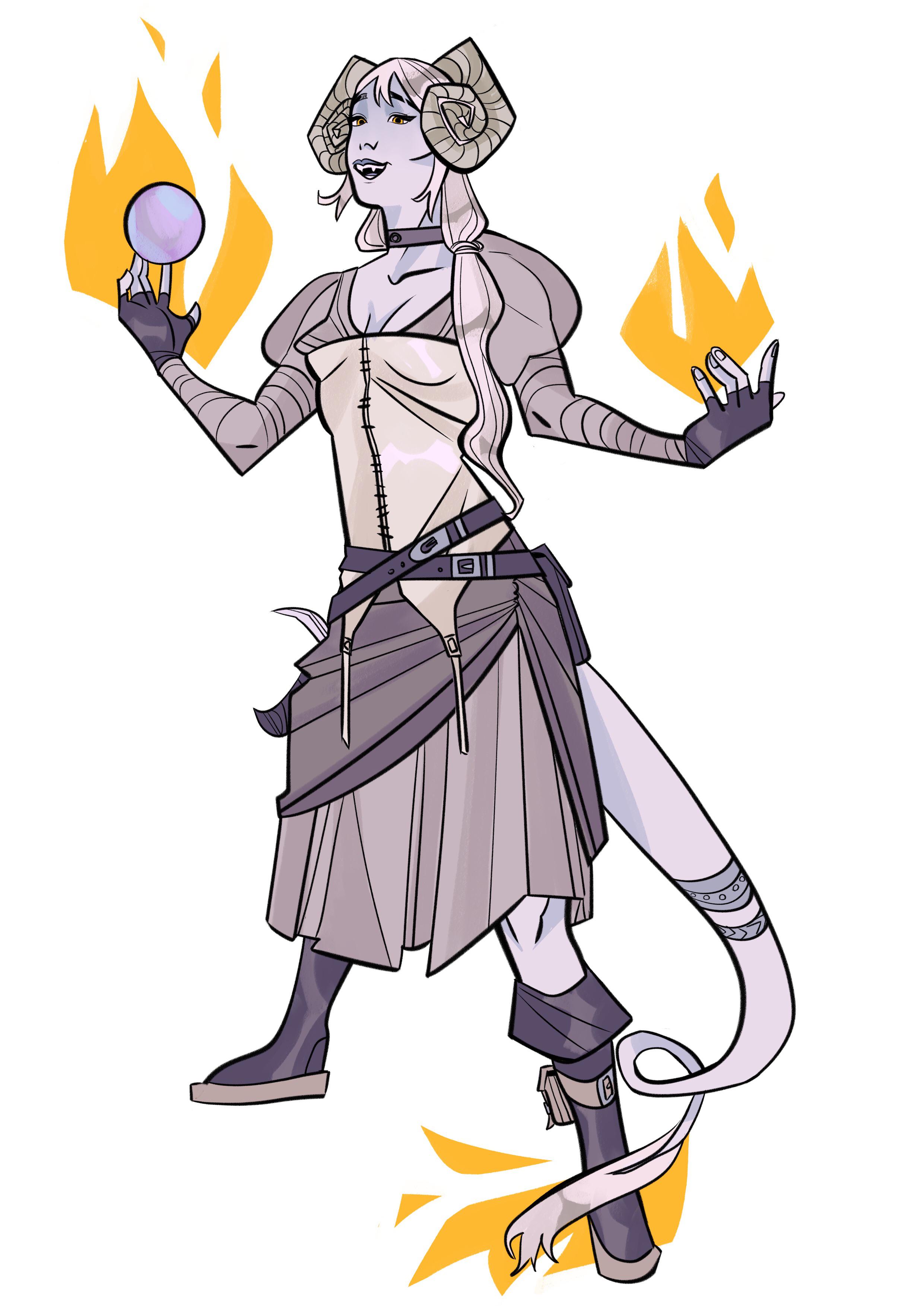 [OC] tiefling warlock from pirate campaign! | Scrolller