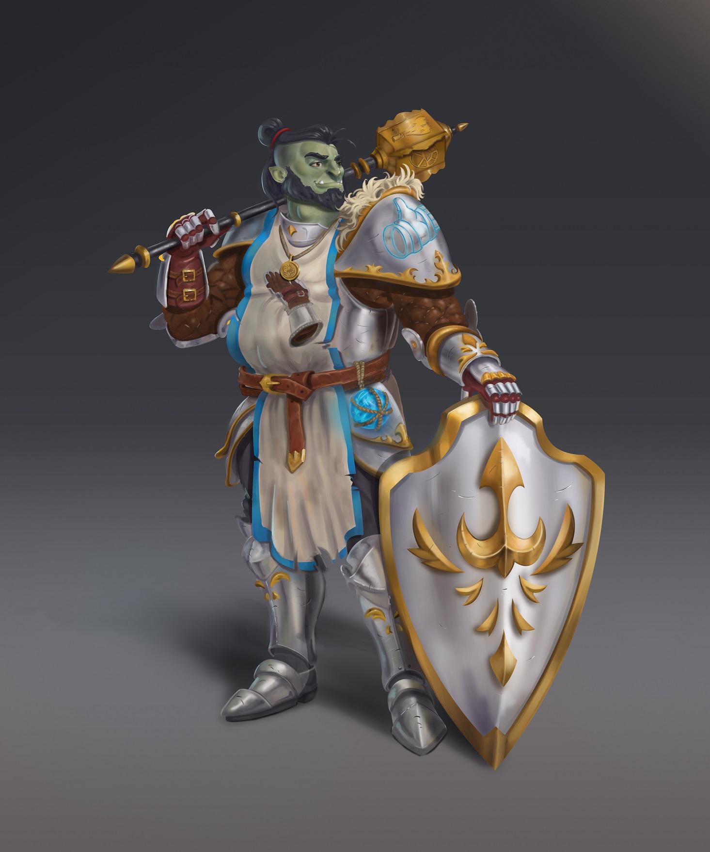 [OC] Utar Hammerhand - A half-orc Cleric, commission work that I did | Scrolller