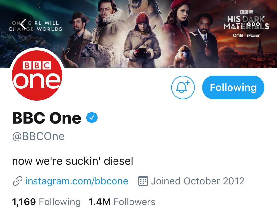 Official BBC One Twitter bio.. | Scrolller