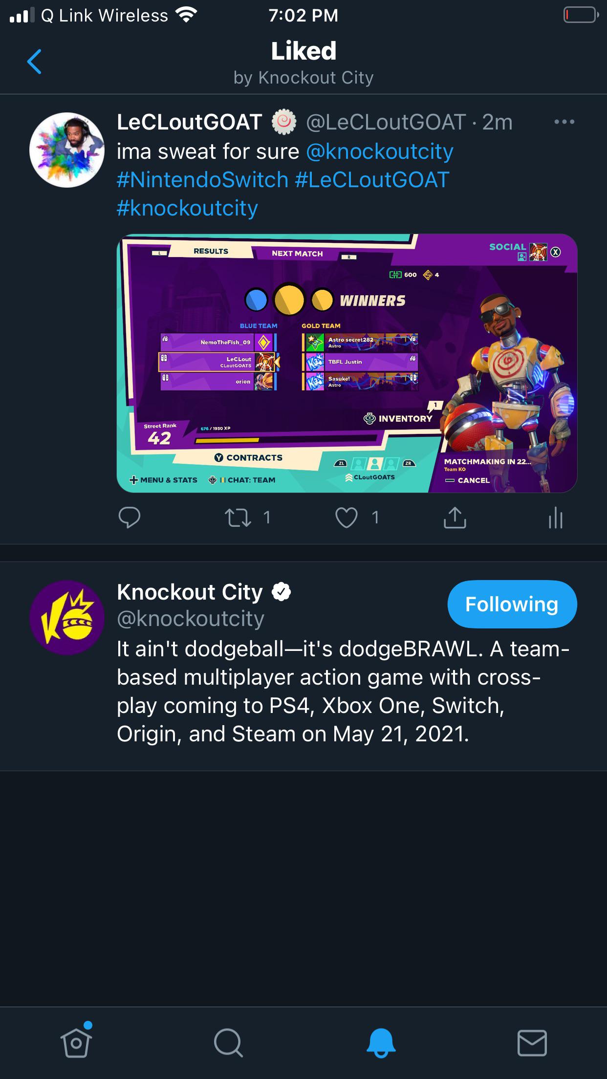 Official knockout city showing me love on twitter | Scrolller