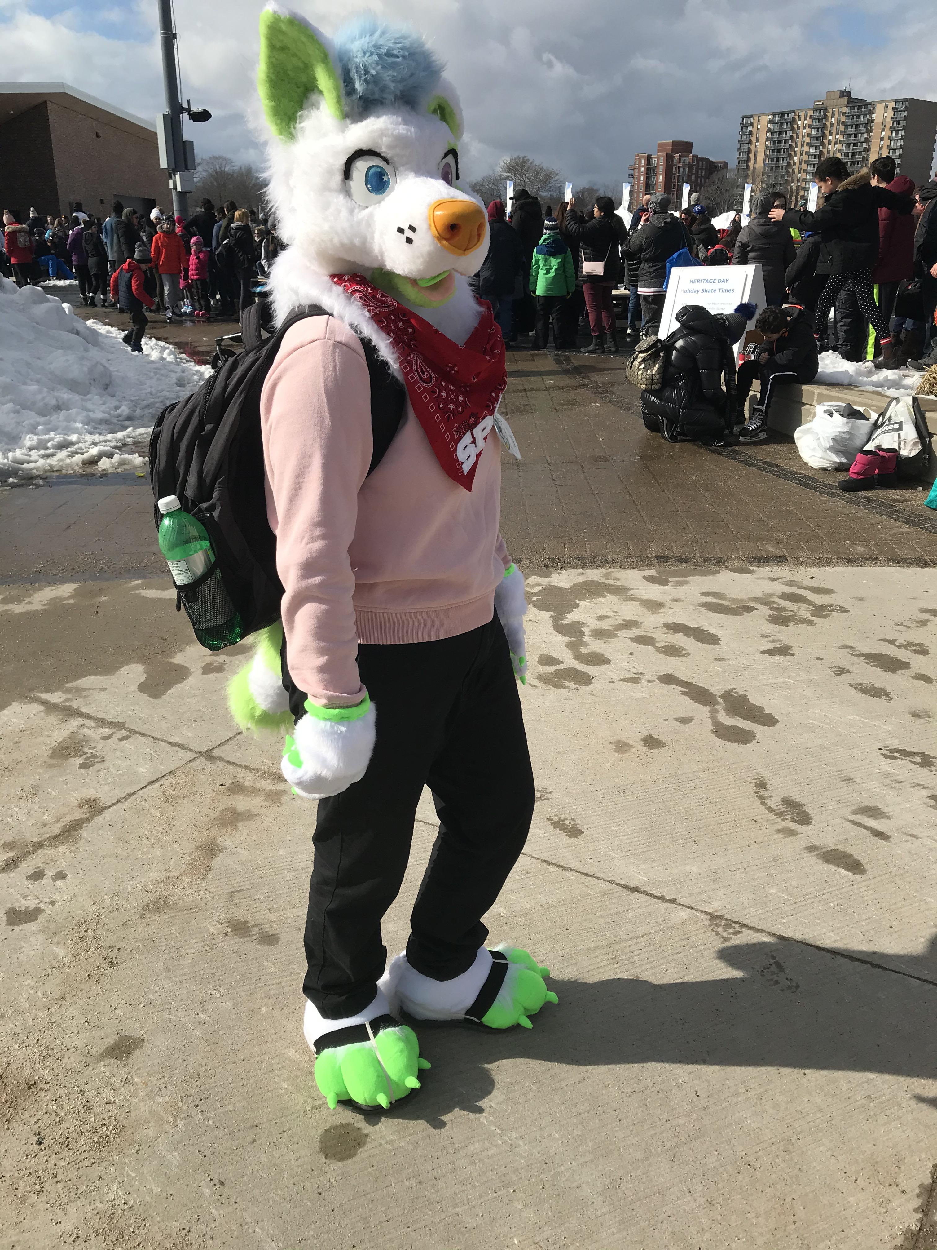 Oh hai there! This is my fursuit made entirely by myself! My fursonas name is Sprite! (Not sure ...