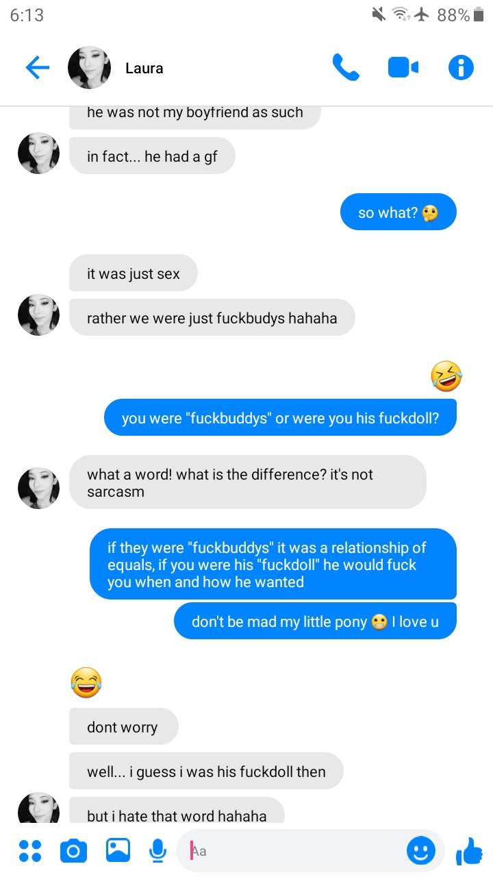 Old conversation talking about a guy she "dated" | Scrolller