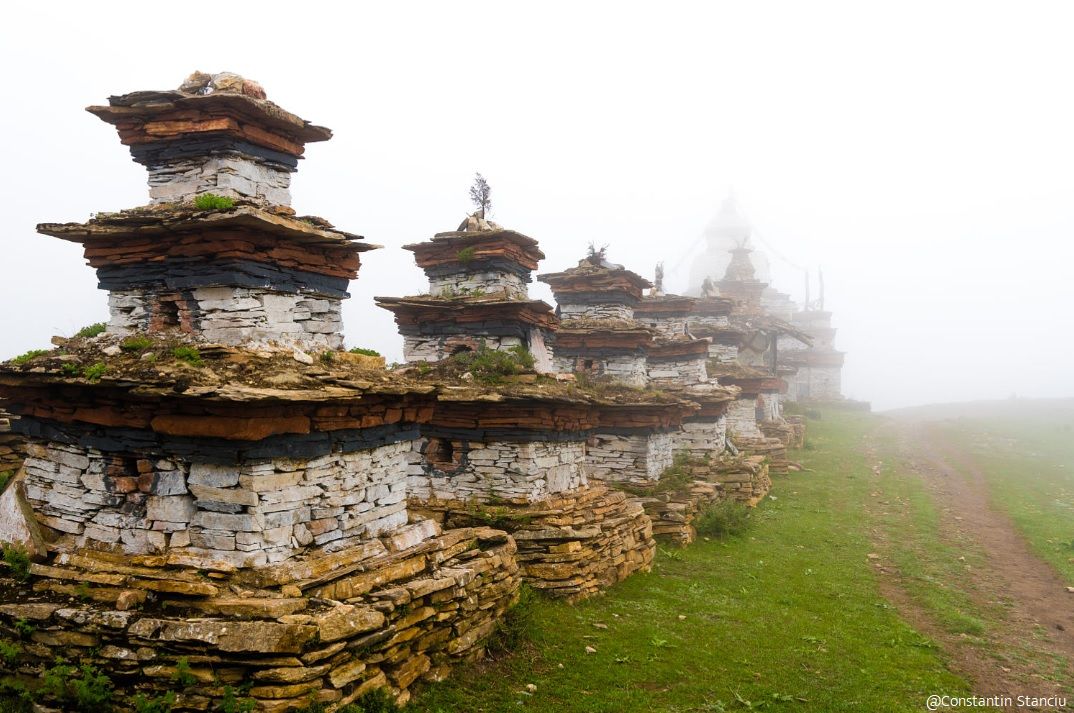 Old traditional gompa Buddhist structures in Nar village, Annapurna Conservation Area, Nepal's ...