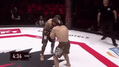 Oleg Borisov turns a knee from the clinch into a Seio-Nage throw | Scrolller