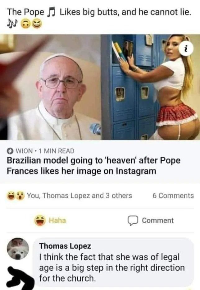 One small step for pope, one giant leap for the church | Scrolller