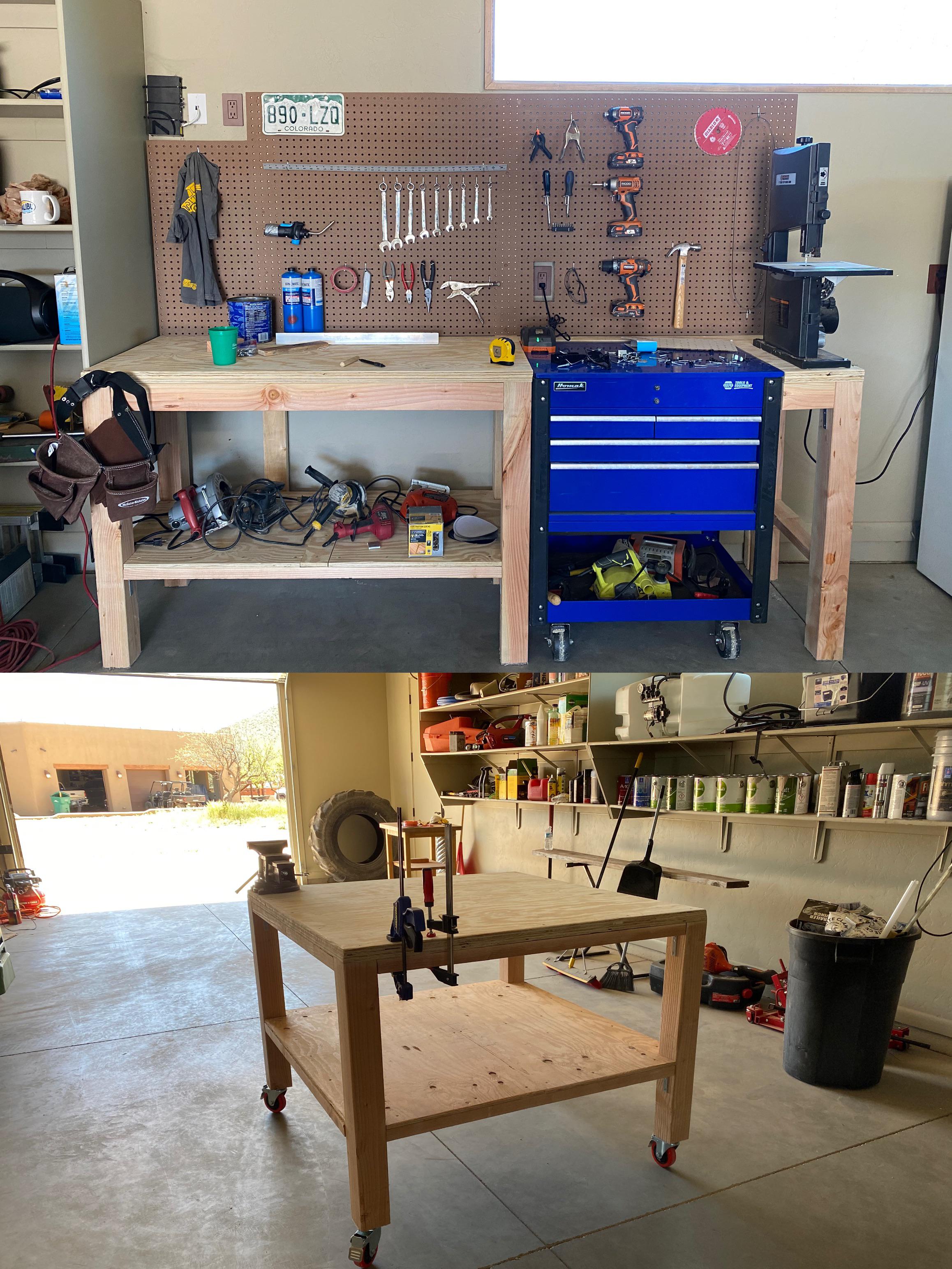 One stationary workbench, one mobile workbench. Time to build some stuff | Scrolller