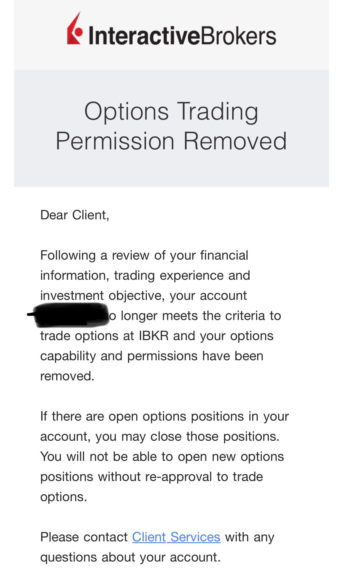 Options trading permission removed | Scrolller