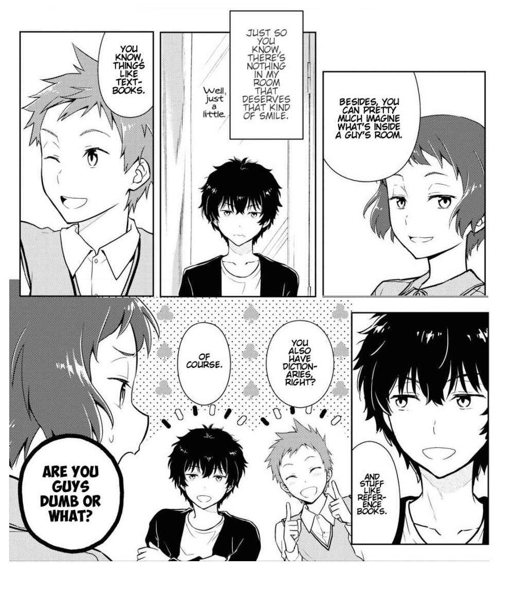 Oreki and Satoshi mocking Ibara (Manga Ch. 84) | Scrolller