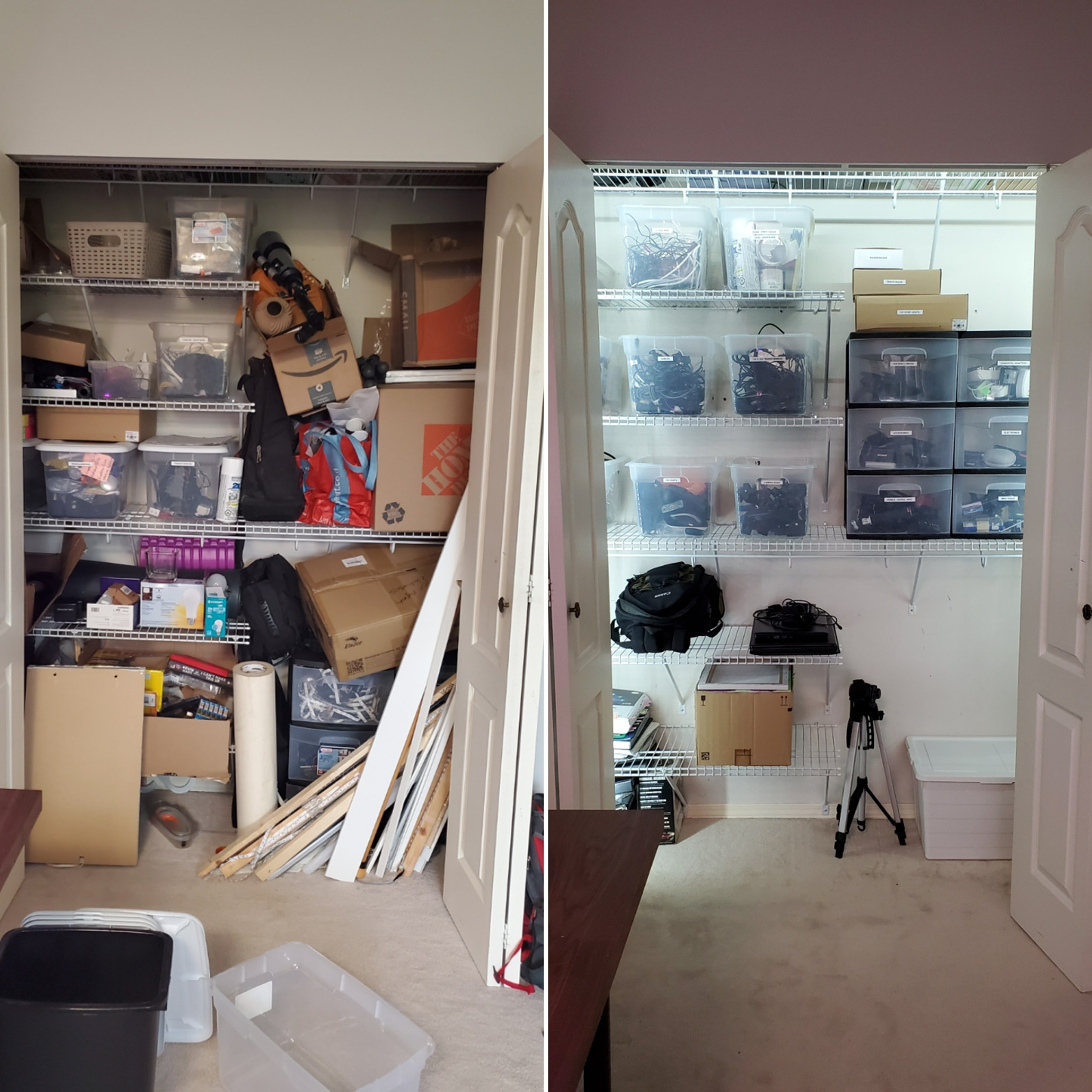 Finally organized my office/shop closet and added some automatic lighting as a bonus | Scrolller