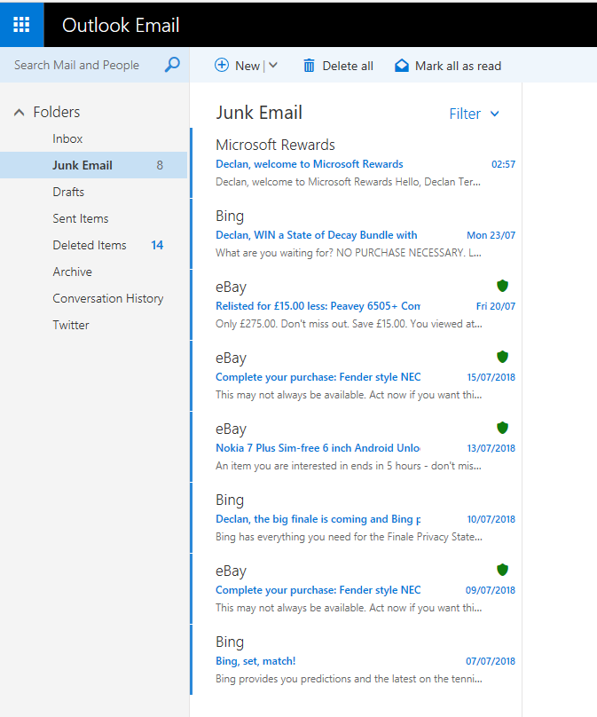 Outlook classifies Microsoft Rewards as spam | Scrolller