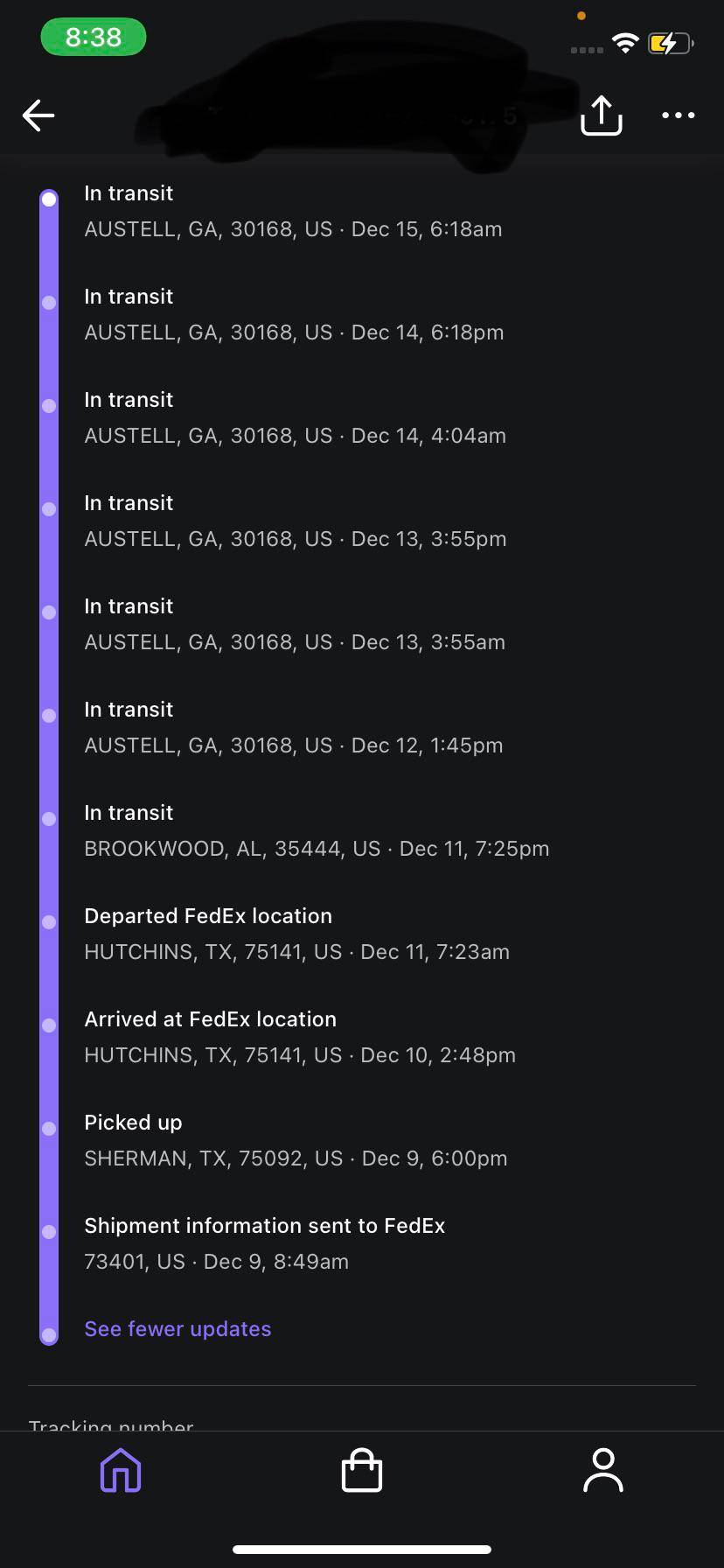 Package has been in the same place in transit since Saturday and it was supposed to arrive last ...