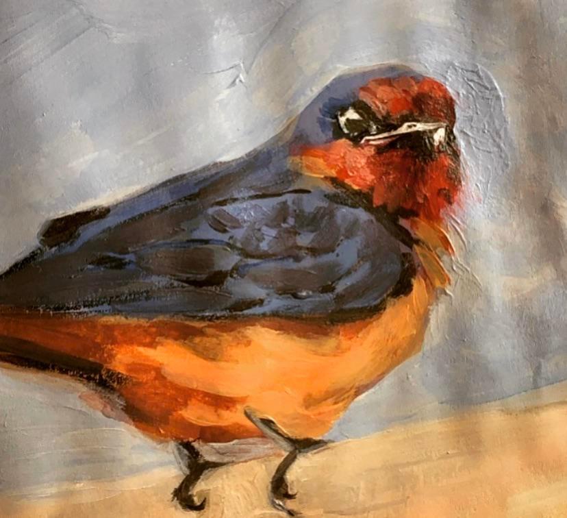 Painted a barn swallow, reference photo taken by u/fieldsofbracken on this sub | Scrolller