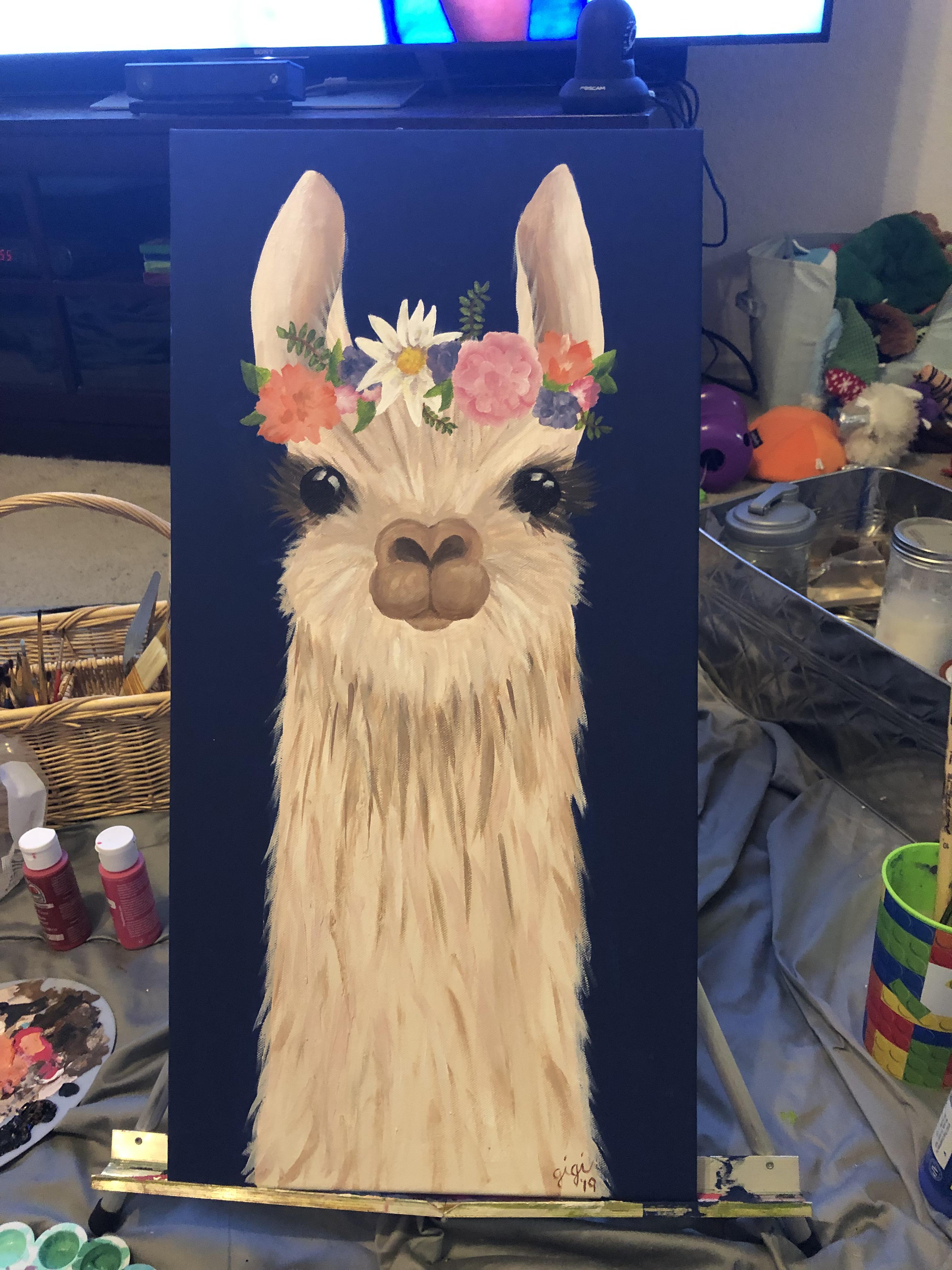 Painted a llama friend for my niece. | Scrolller