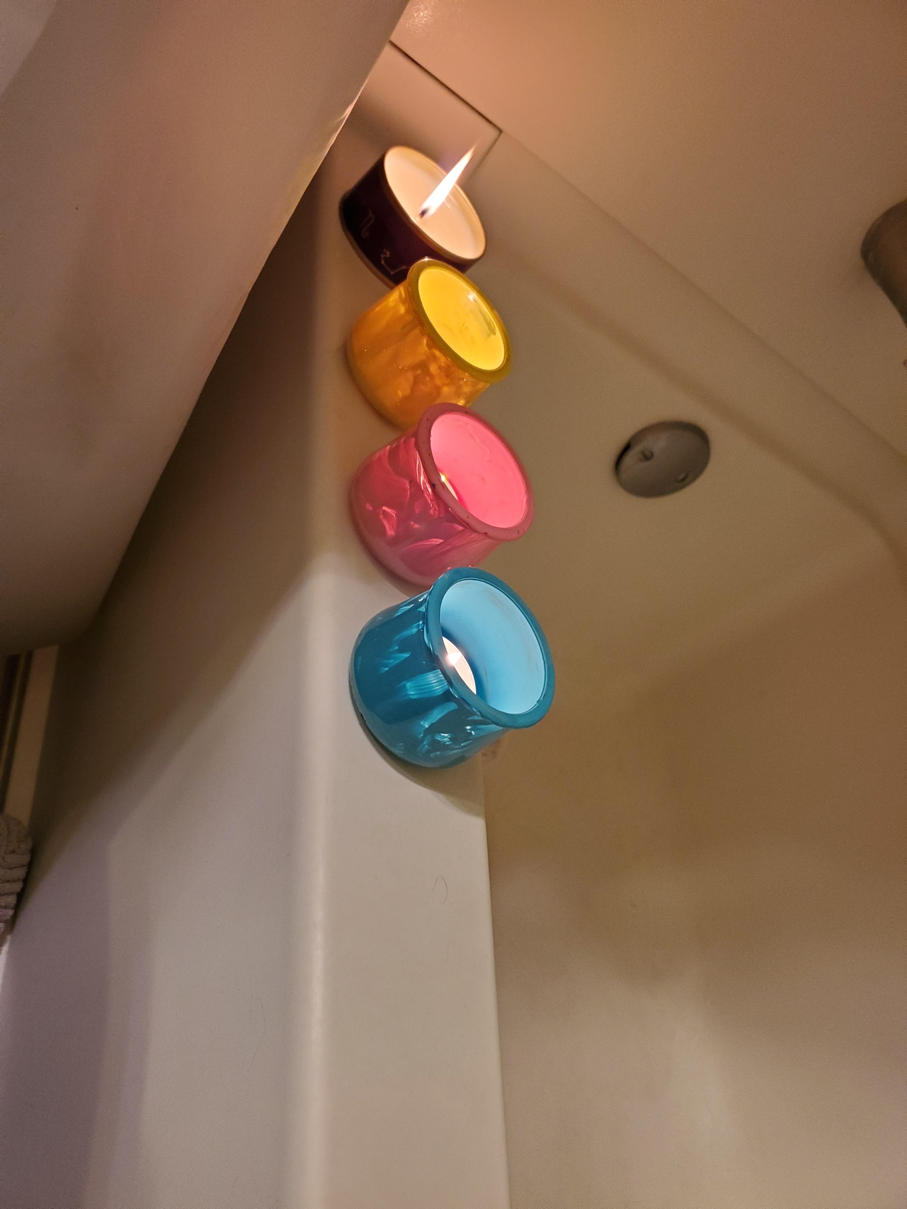 Pan pride tea light candle holders I made out of yogurt cups. | Scrolller