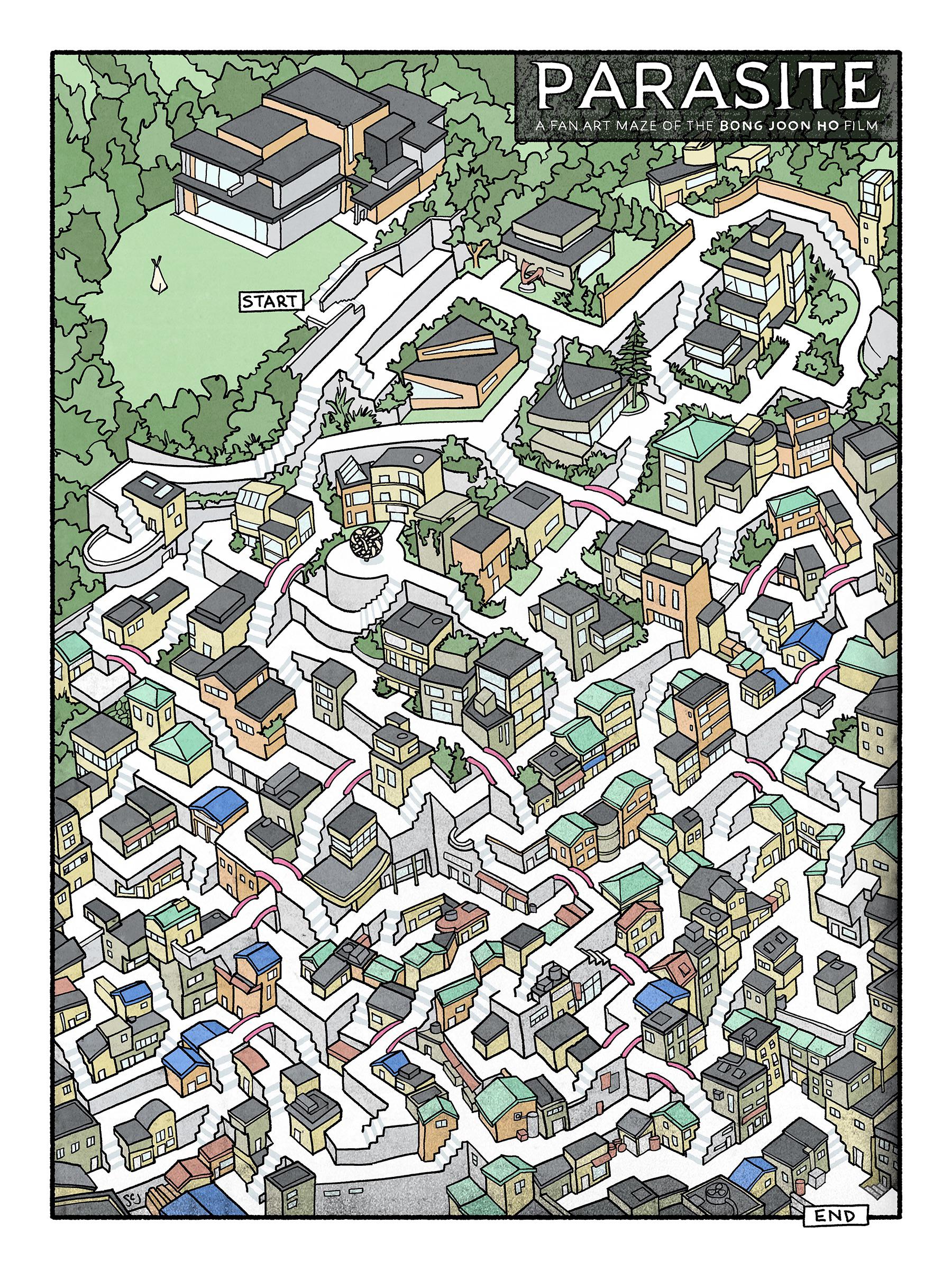 Parasite movie fan art maze [OC] | Scrolller