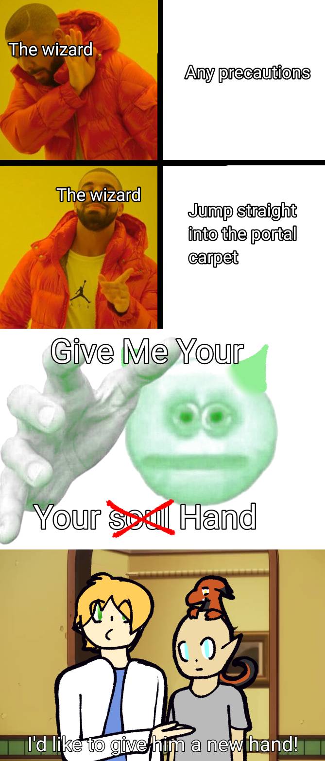 Party wizard died today (but got revived) so heres the story in 3 memes | Scrolller