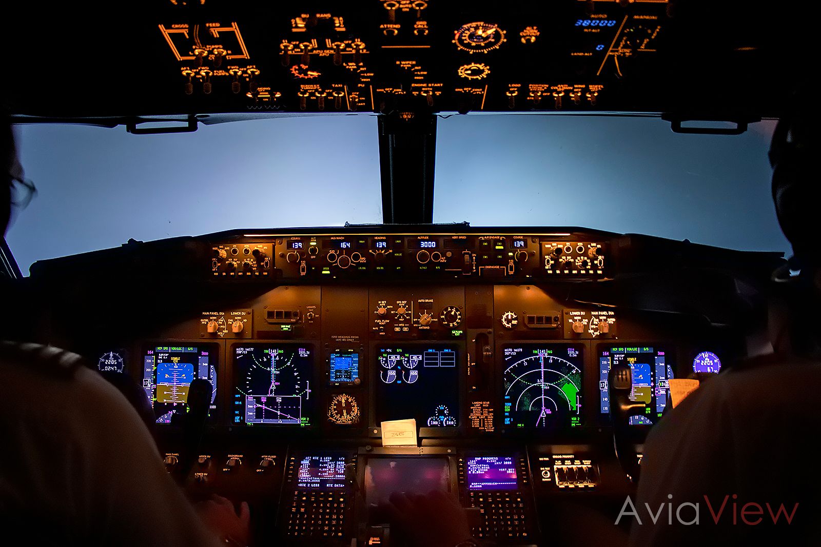 Passing through a cloud layer with the landing lights on (Boeing 737-800) | Scrolller
