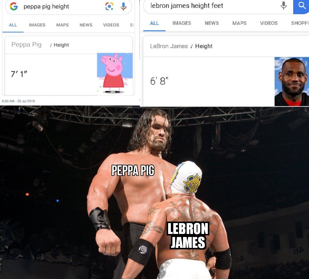 Peppa pig is as tall as Shaq, what a shocker. | Scrolller