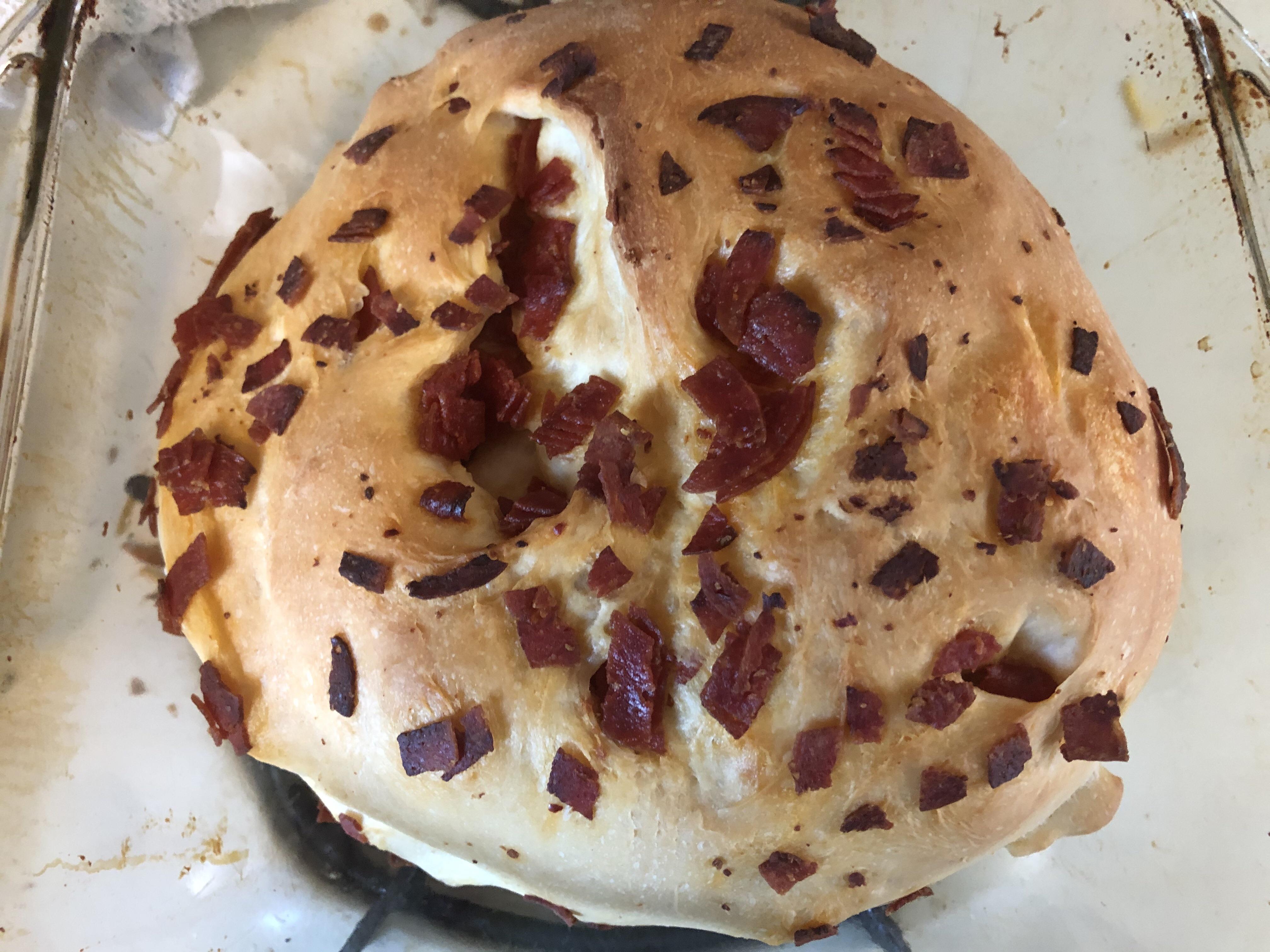 Pepperoni loaf stuffed with cheese and peppers. Amen. | Scrolller