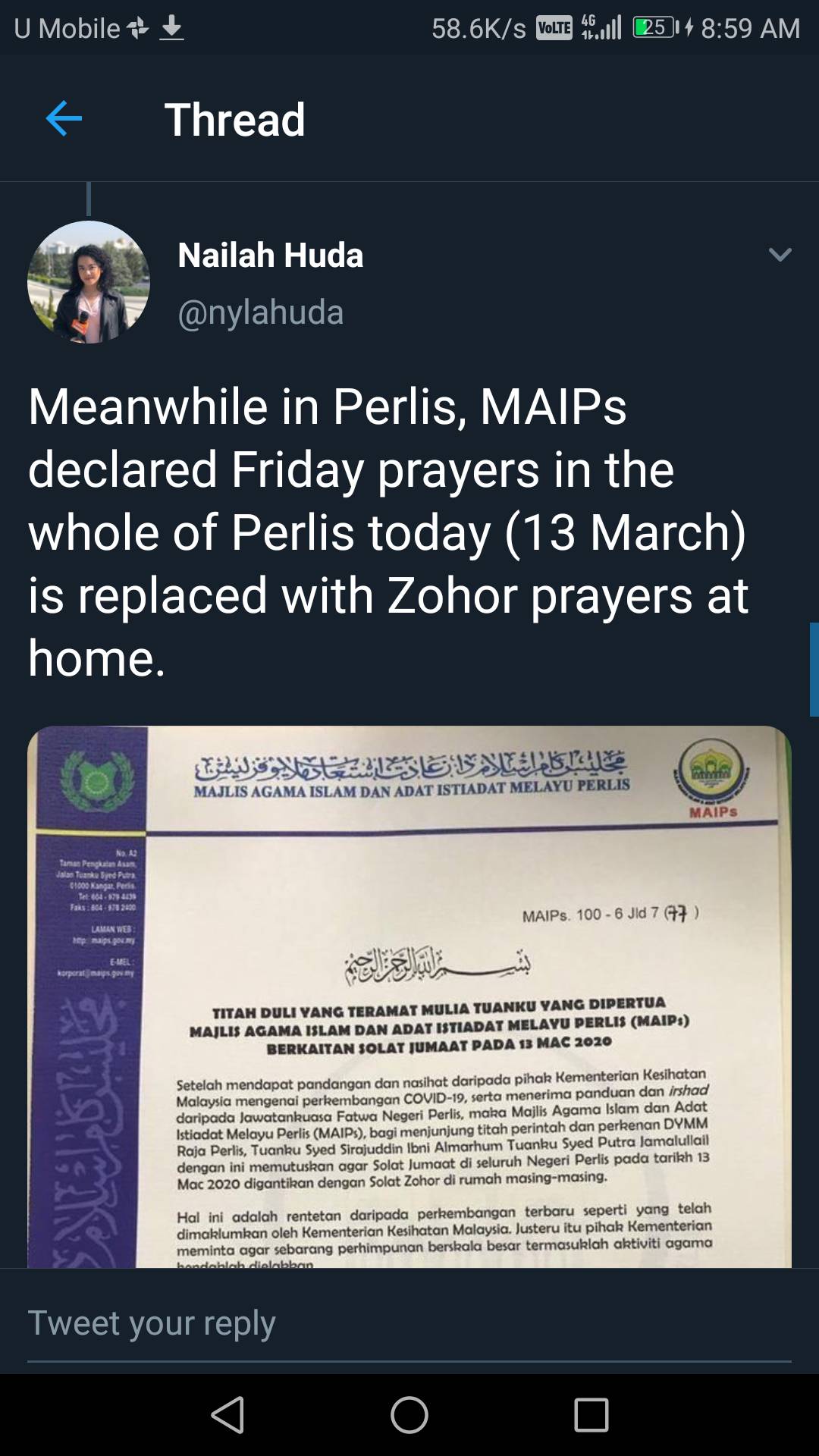 Perlis cancel today friday prayer | Scrolller