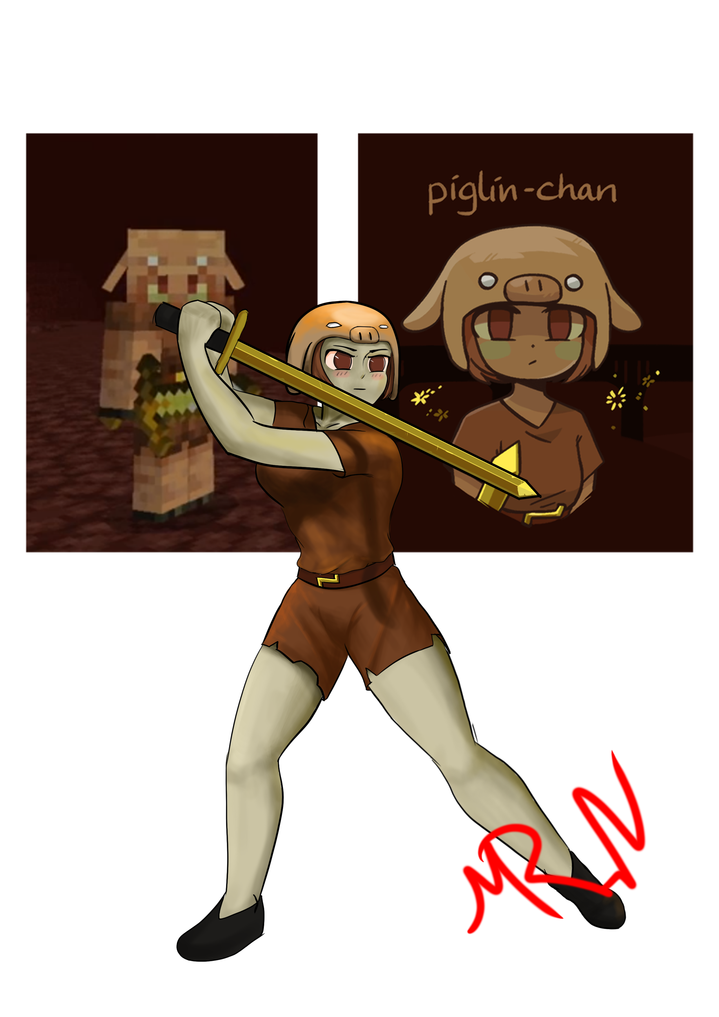 Piglin-chan remastered | Scrolller