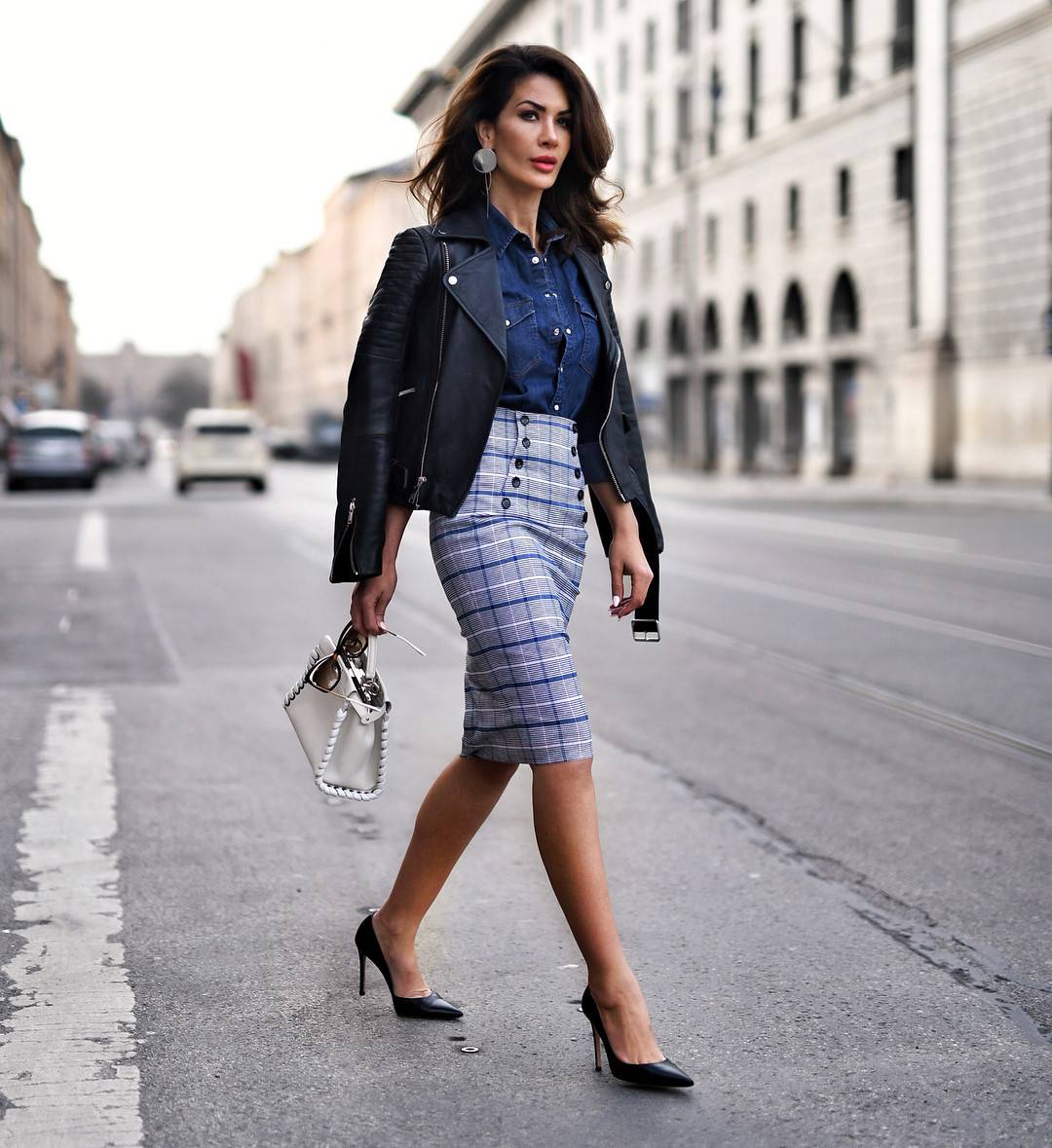 Plaid Pencil Skirt Scrolller