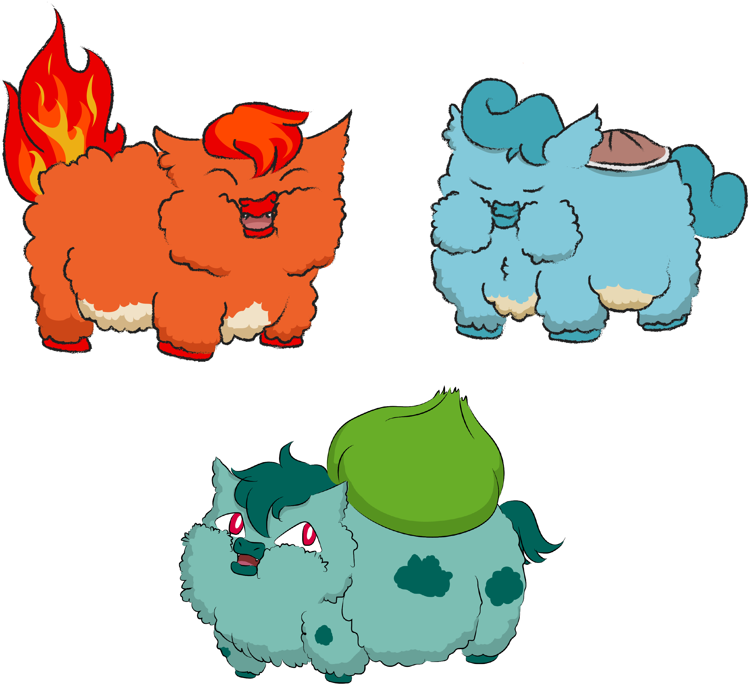 Pokemon x Fluffy Kanto Starters (by Rhapsody of Ice) | Scrolller
