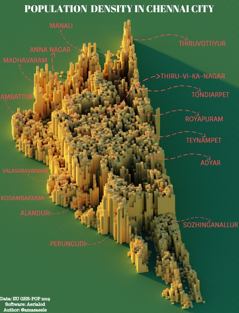 Population density in Chennai (Gmaps in comments) | Scrolller