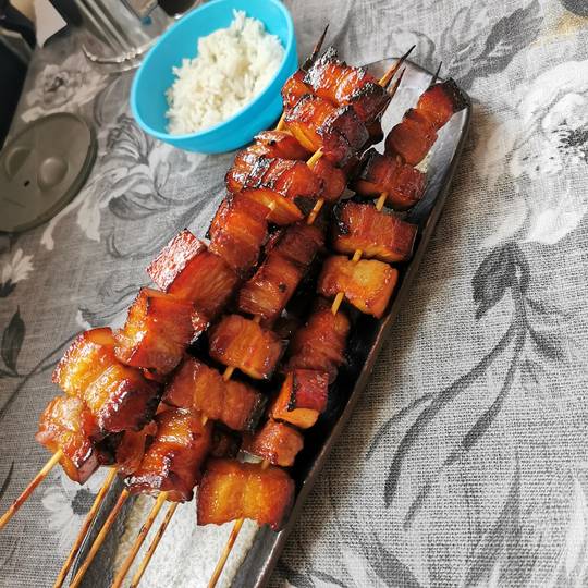 Pork belly skewers cooked | Scrolller