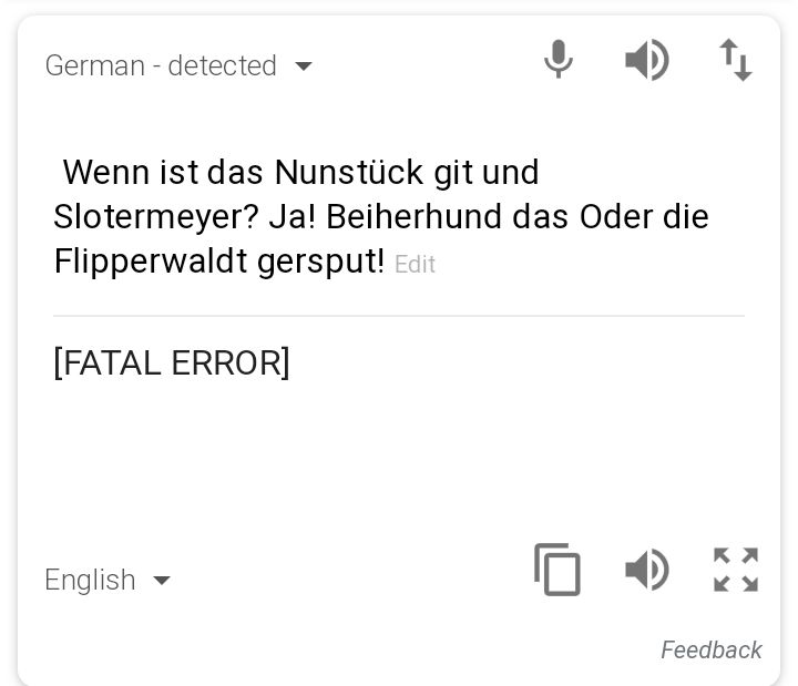 Posible monty python reference in google translate | Scrolller