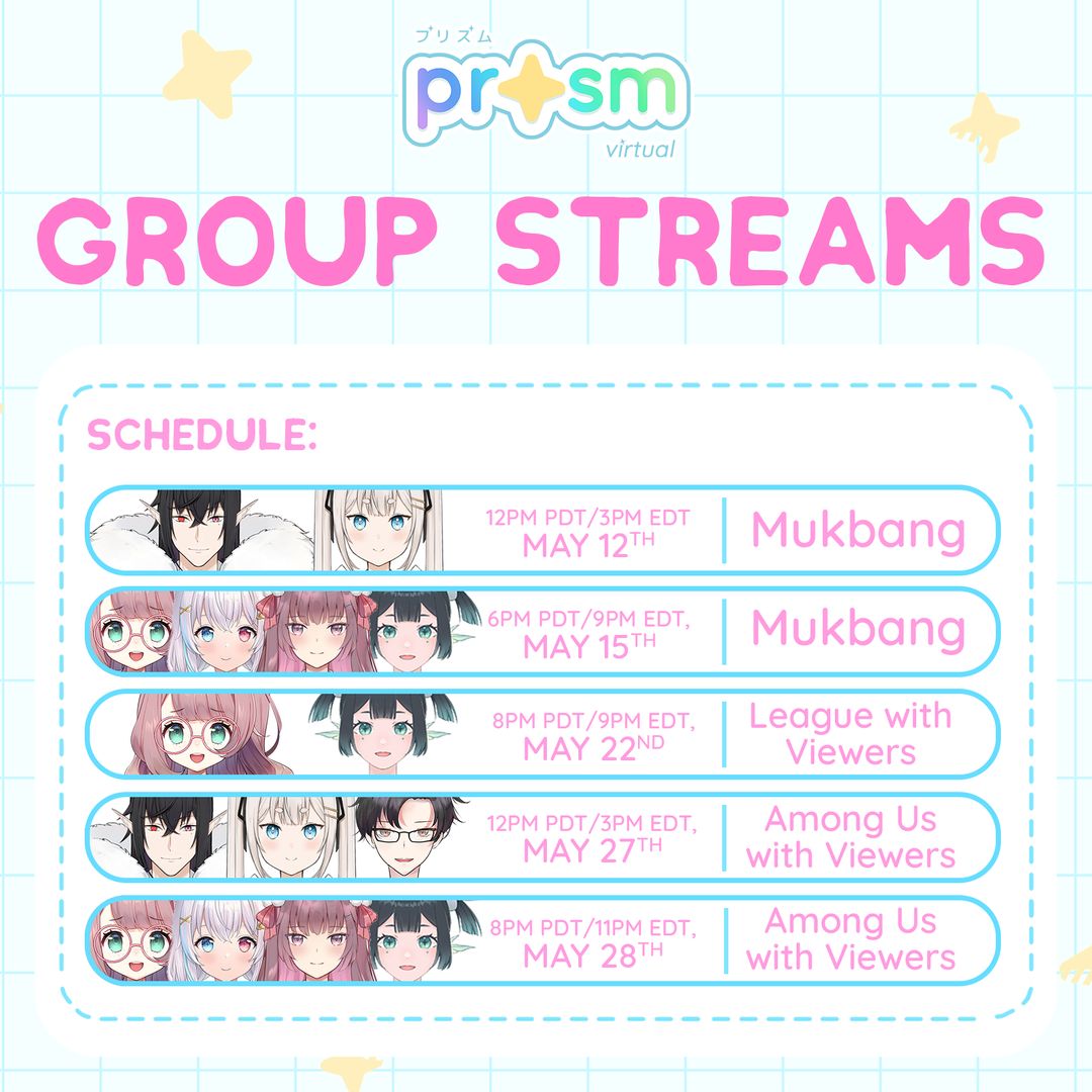Prism Virtual Upcoming Group Streams!!! | Scrolller