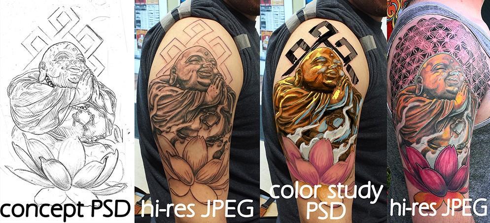 Process from design to finished tattoo | Scrolller