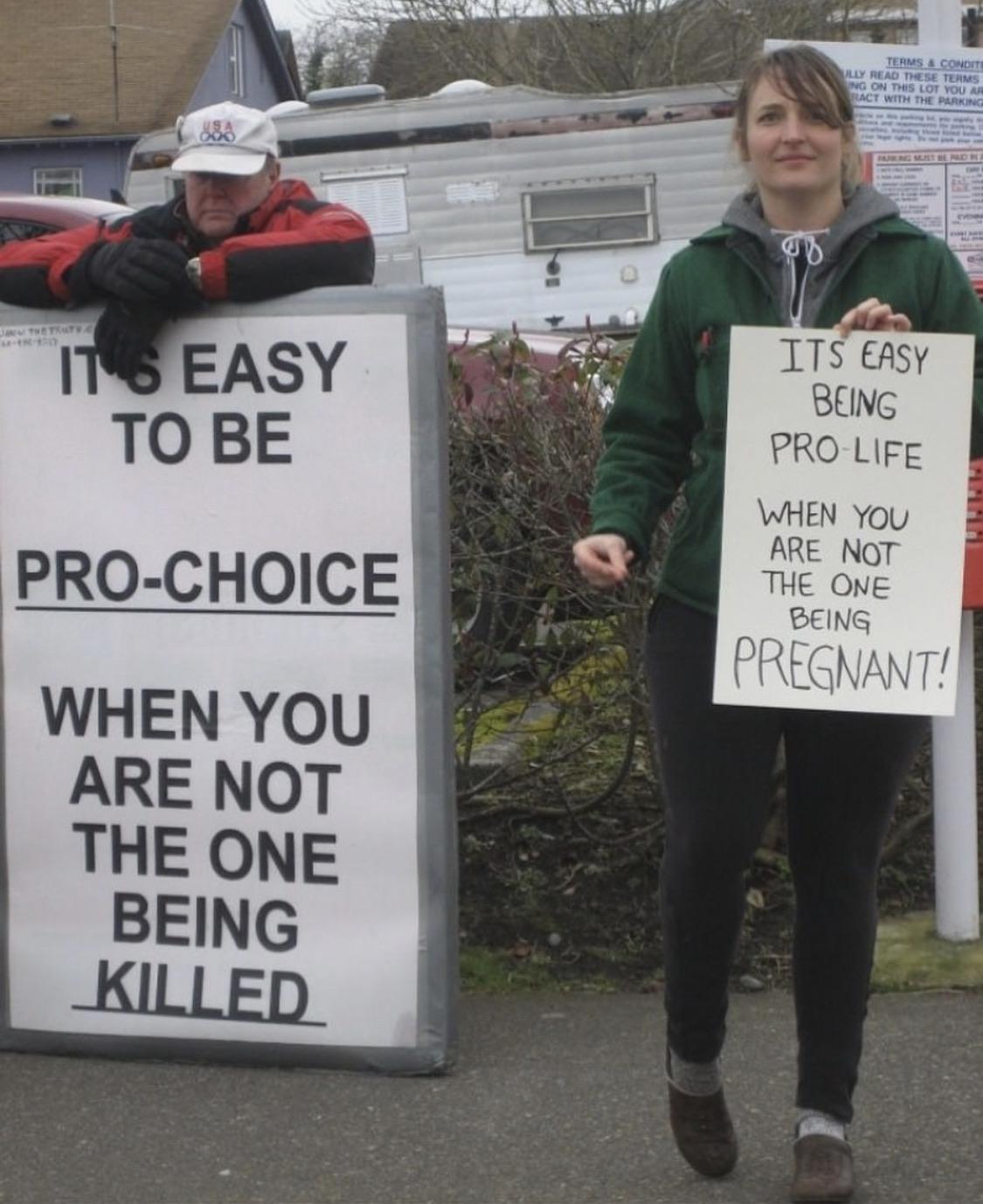 prochoice signs in response to prolife ones like this one make my day | Scrolller