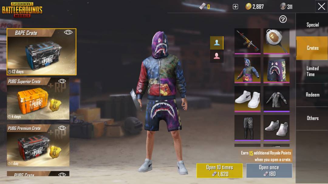 PUBG Mobile is having a Bape event. I've never spent a dime on this game, but I'm gonna try for ...