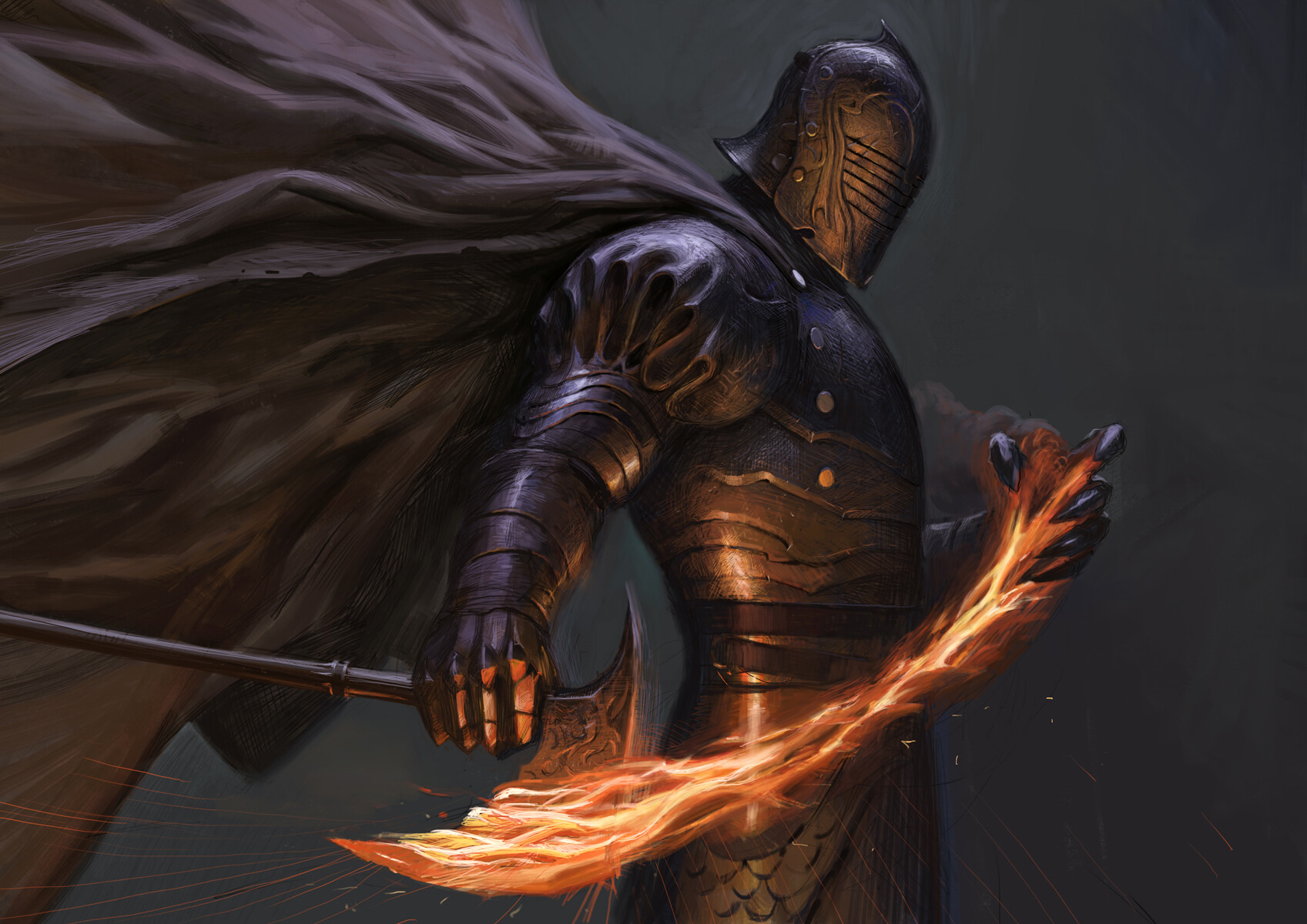 Pyromancer Knight by Antti Hakosaari | Scrolller