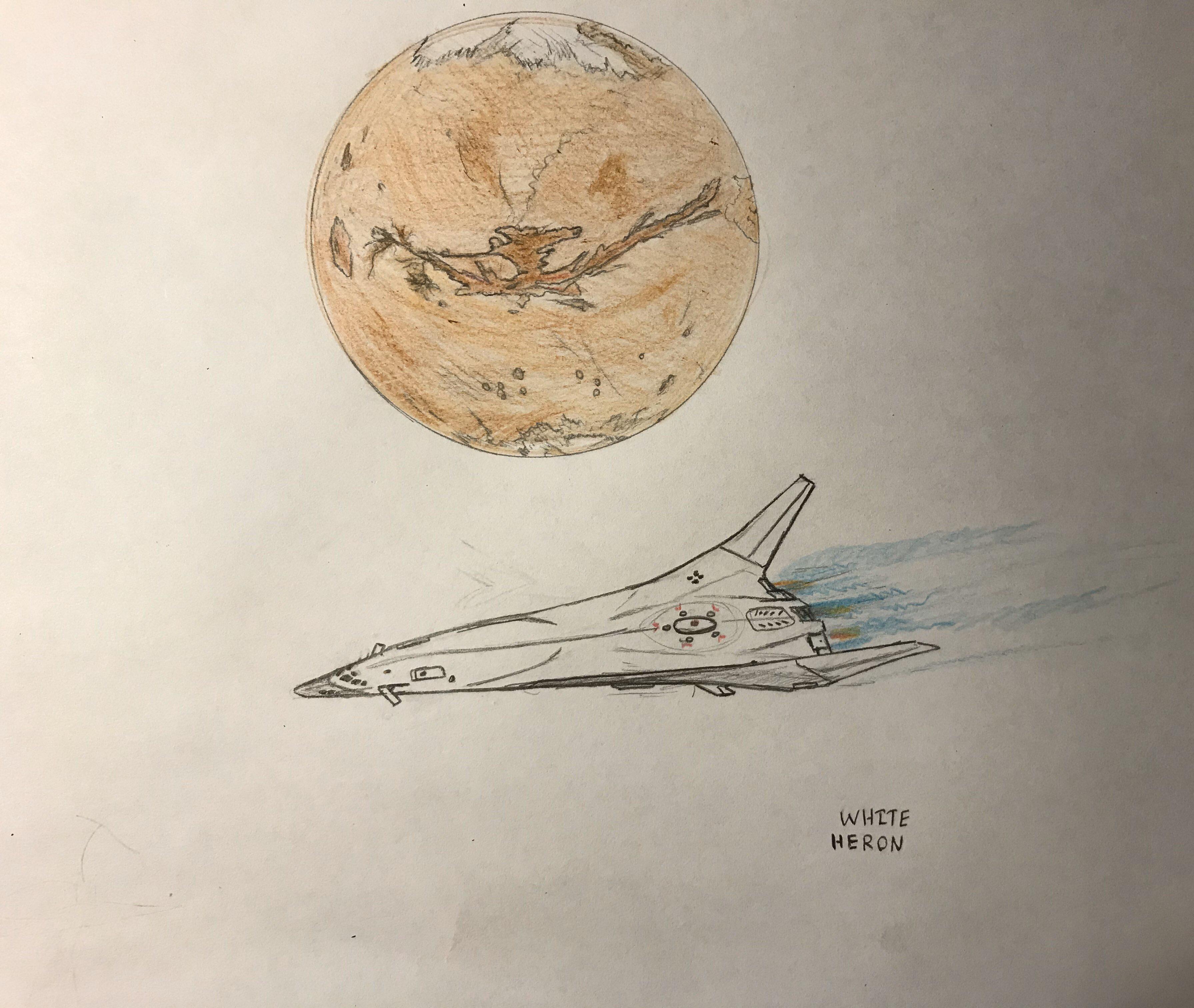 Quick drawing I did of an SSTO leaving a Mars assist] | Scrolller